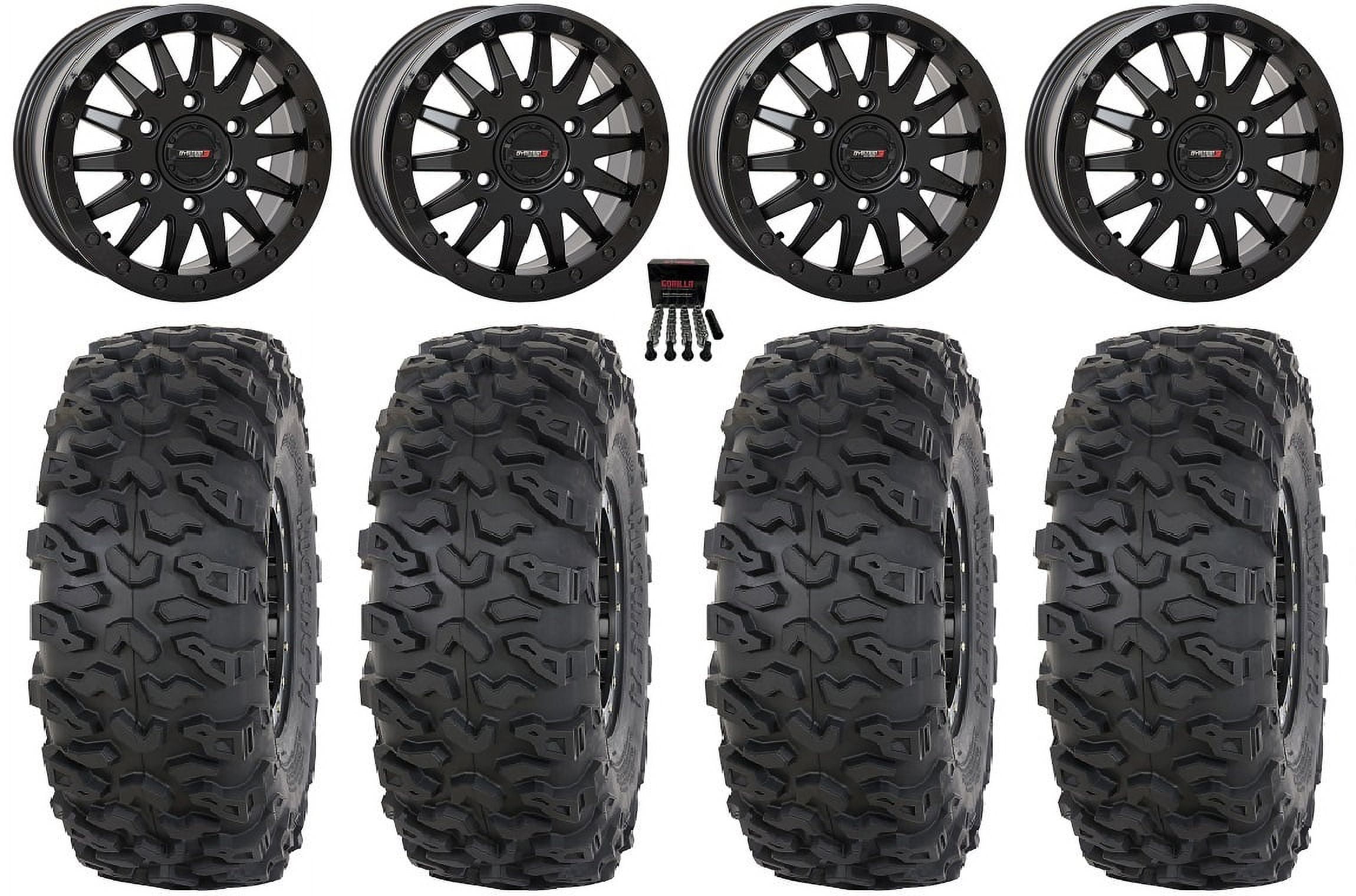 System 3 SB-8 Bdlk 15" Wheels Bk +68mm 30" Roctane T4 Tires Can-Am ...