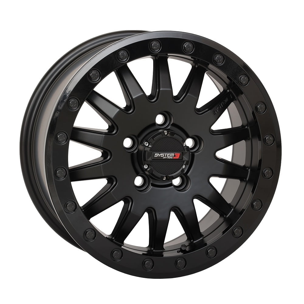 System 3 SB-8 Beadlock 15x10 Wide UTV Wheel - Matte Black (5x4.5) +0mm ...
