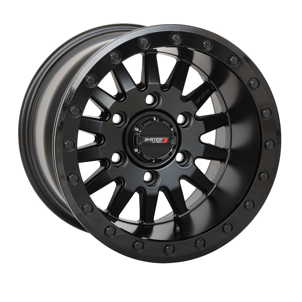 System 3 SB-8 Beadlock 15x10 Wide UTV Wheel - Matte Black (6x5.5) +0mm ...