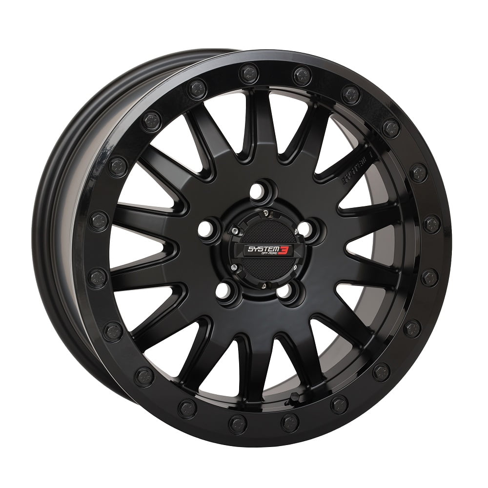 System 3 SB-8 Beadlock 15x7 UTV Wheel - Matte Black (5x4.5) +38mm [15S3 ...