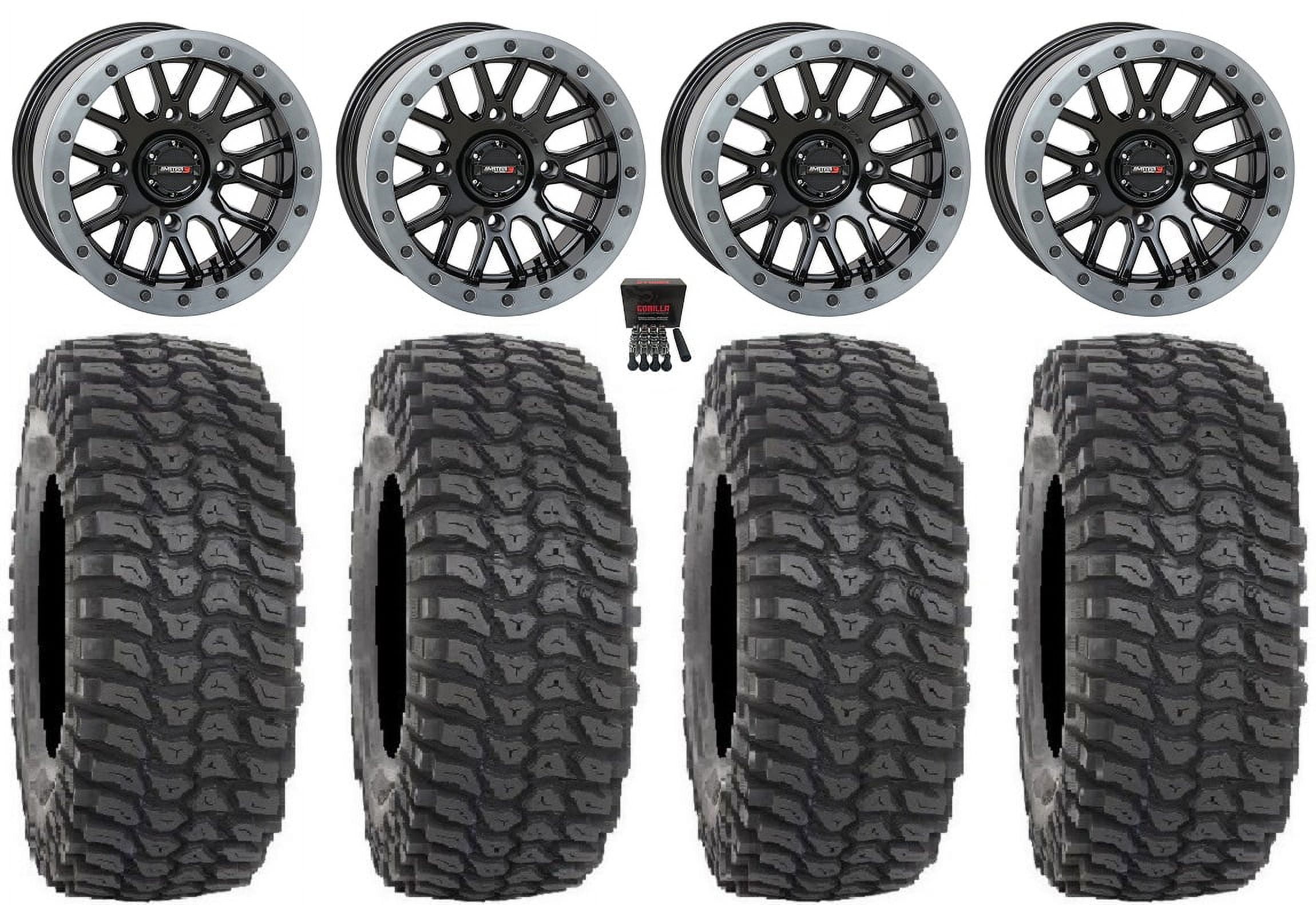 System 3 SB-9 Bdlk 15" Wheels Gloss Bk 35" XCR350 Tires Can-Am ...
