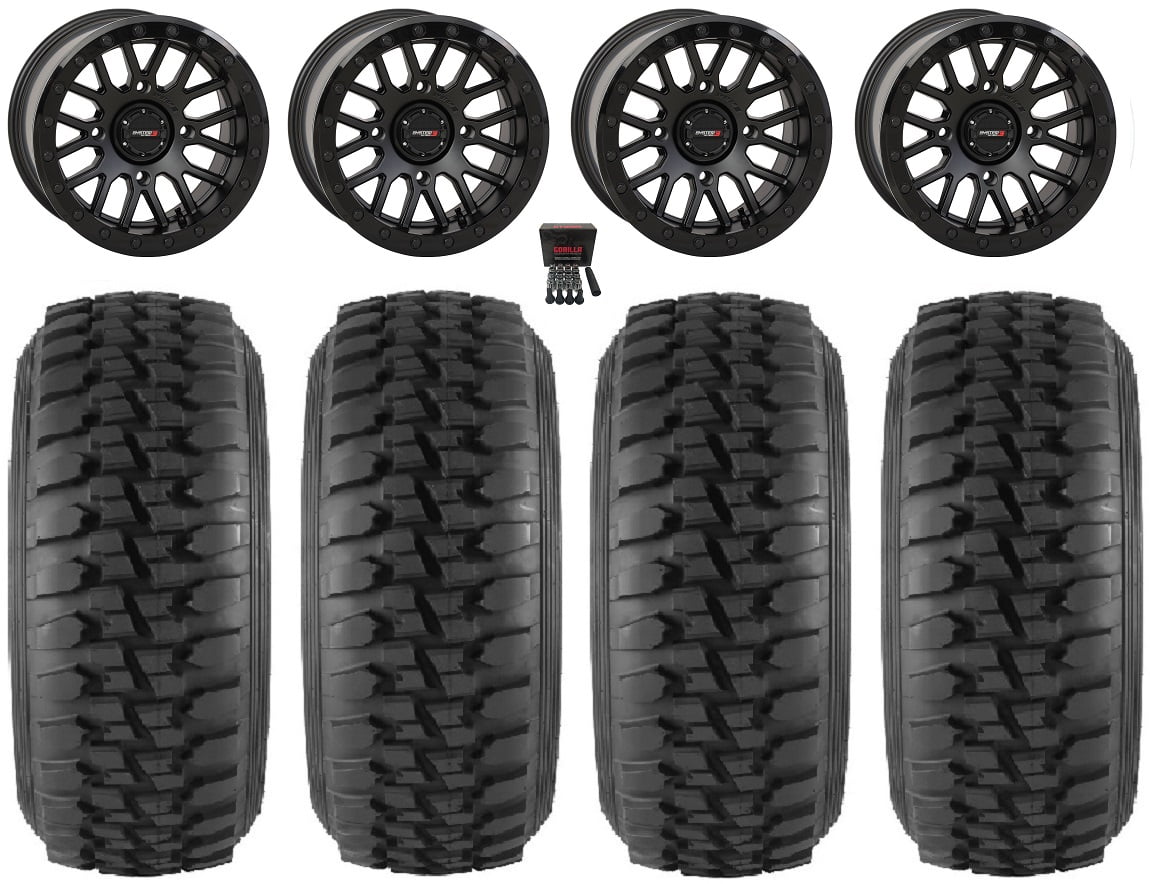 System 3 SB-9 Bdlk 15"Wheels Matte Bk 33"Desert Series Tires ...