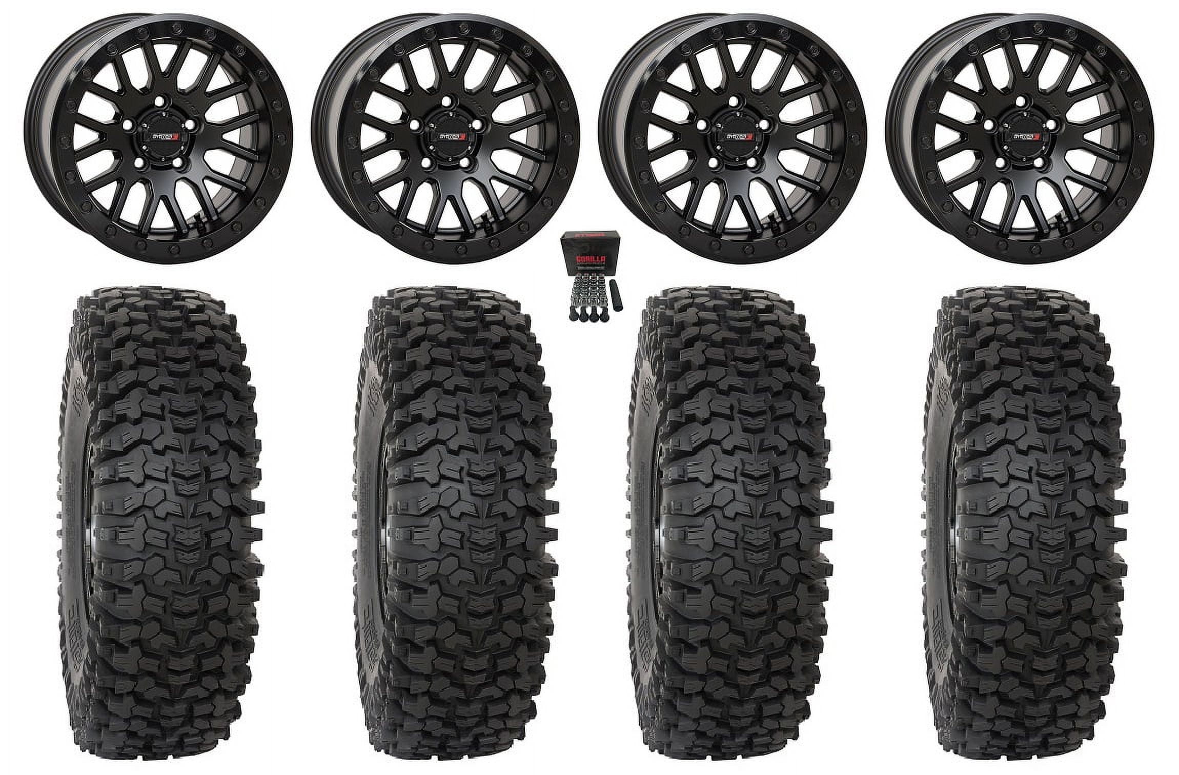 System 3 SB-9 Bdlk 15" Wheels Matte Bk 35" RC500S Sticky Tires Polaris ...