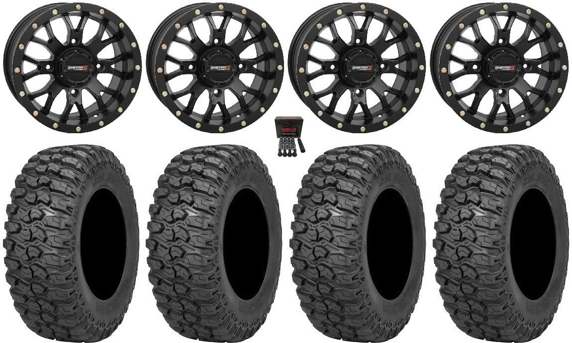 System 3 ST-3 14" Wheels Bk 28" Trail Saw 2.0 Tires Yamaha Viking ...