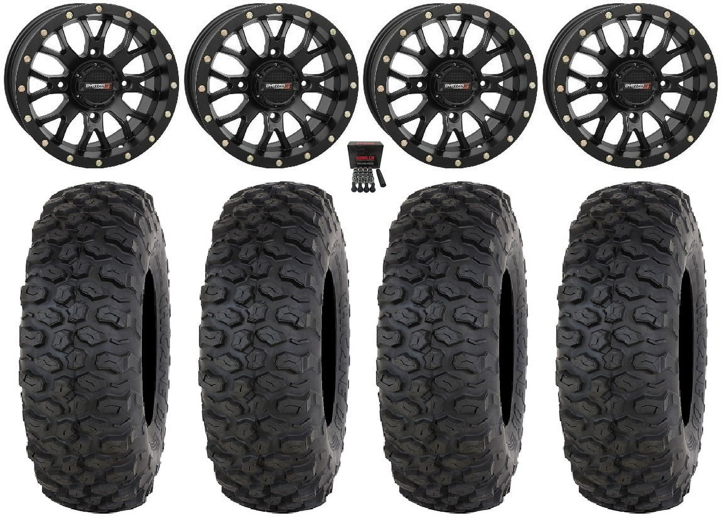 System 3 ST-3 14" Wheels Black 30" Chicane DS Tires Can-Am Maverick X3 ...