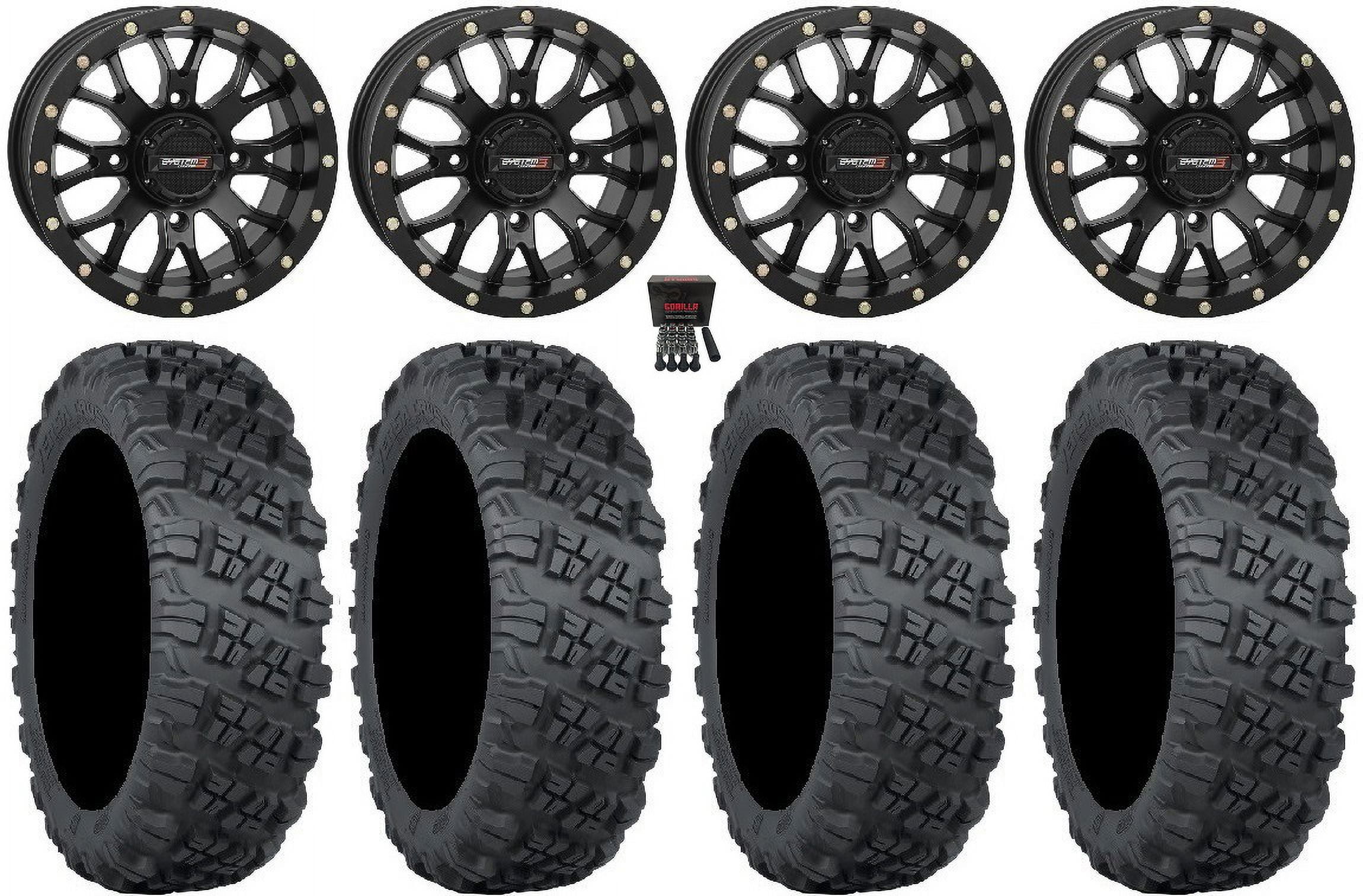 System 3 ST-3 14" Wheels Black 32" Versa Cross V3 Tires Can-Am Maverick ...
