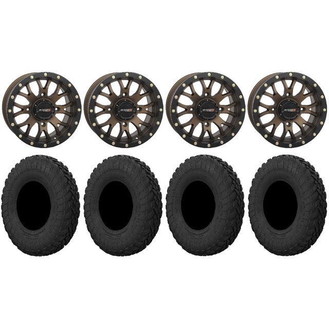 System 3 ST-3 14" Wheels Bronze 30" Gripper R/T Tires Polaris RZR XP ...