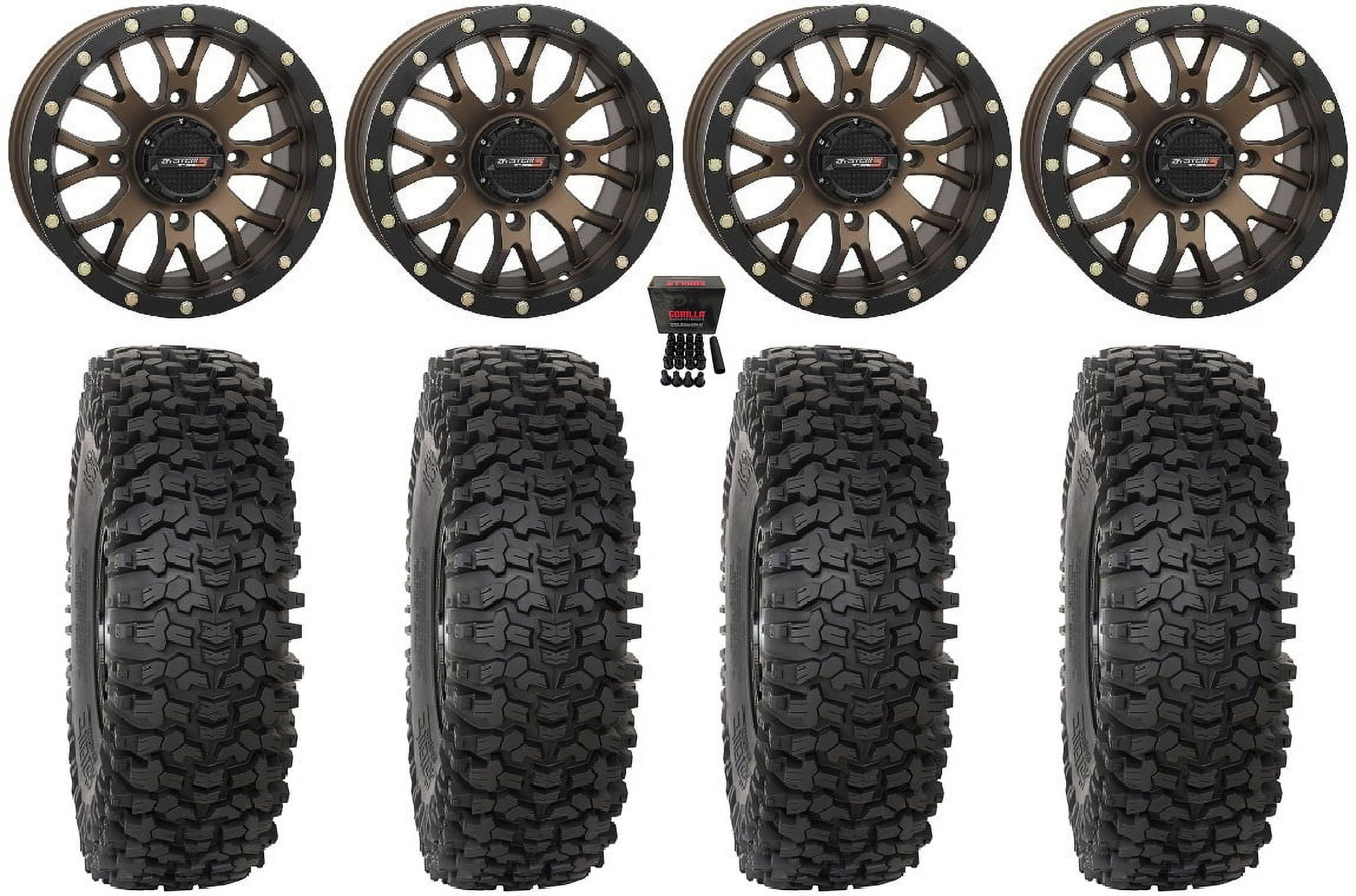 System 3 ST-3 14" Wheels Bronze 30" RC500 Tires Kawasaki Teryx Mule ...