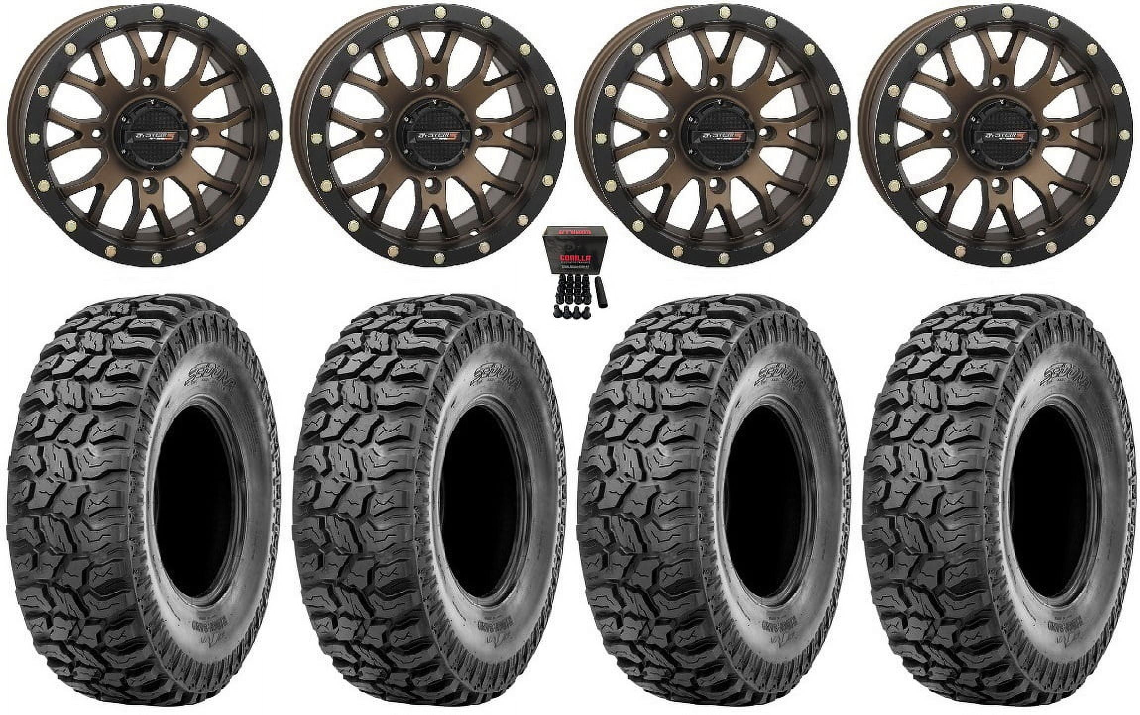 System 3 ST-3 14" Wheels Bronze 30" Ridge Saw 2.0 Tires Yamaha Viking ...