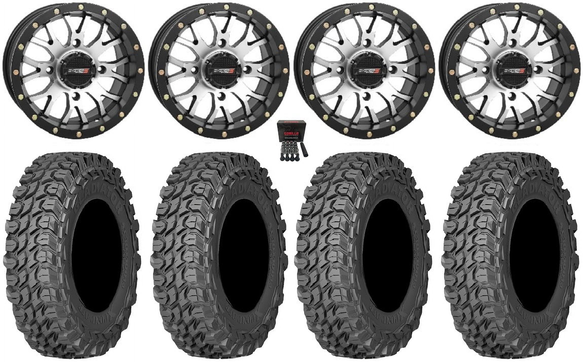 System 3 ST-3 14" Wheels Machined 28" X Comp ATR Tires Kawasaki Mule ...