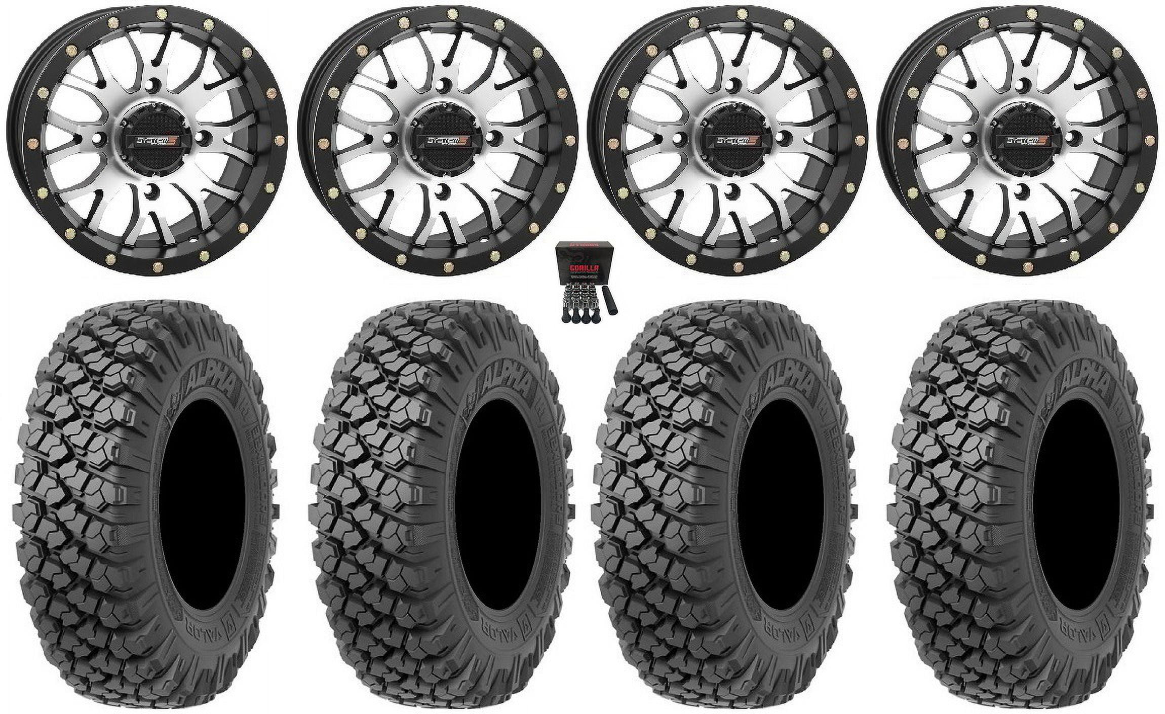 System 3 ST-3 14" Wheels Machined 30" Alpha Tires Can-Am Commander ...
