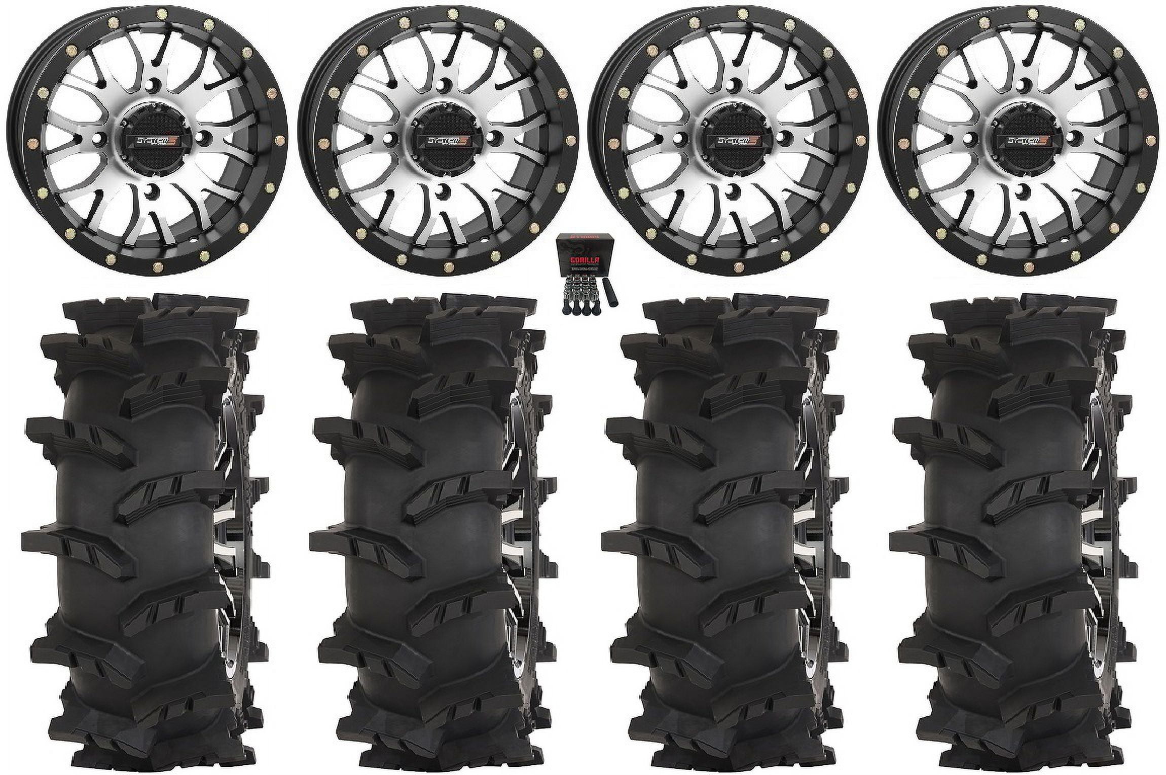 System 3 ST-3 14" Wheels Machined 32" Outlaw Max Tires Can-Am Maverick ...