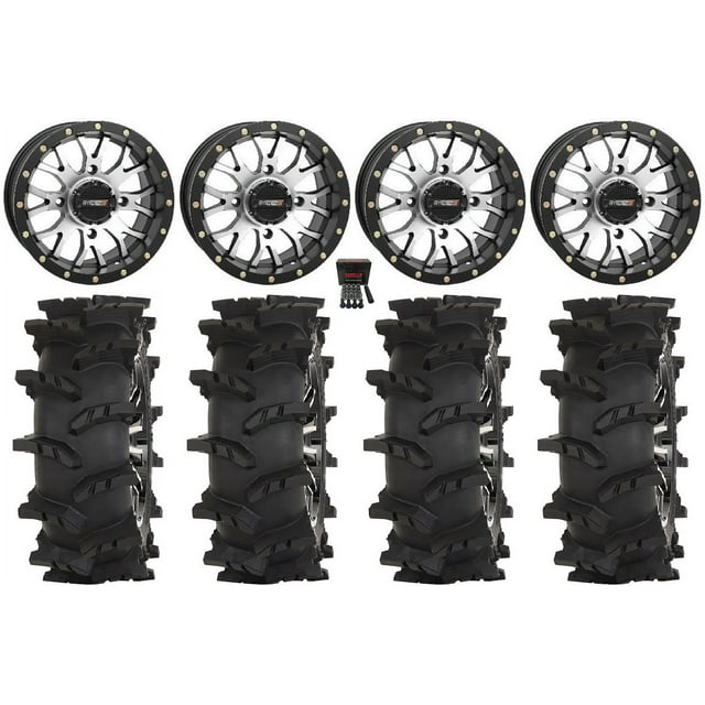 System 3 ST-3 14" Wheels Machined 32" Outlaw Max Tires Can-Am Maverick ...