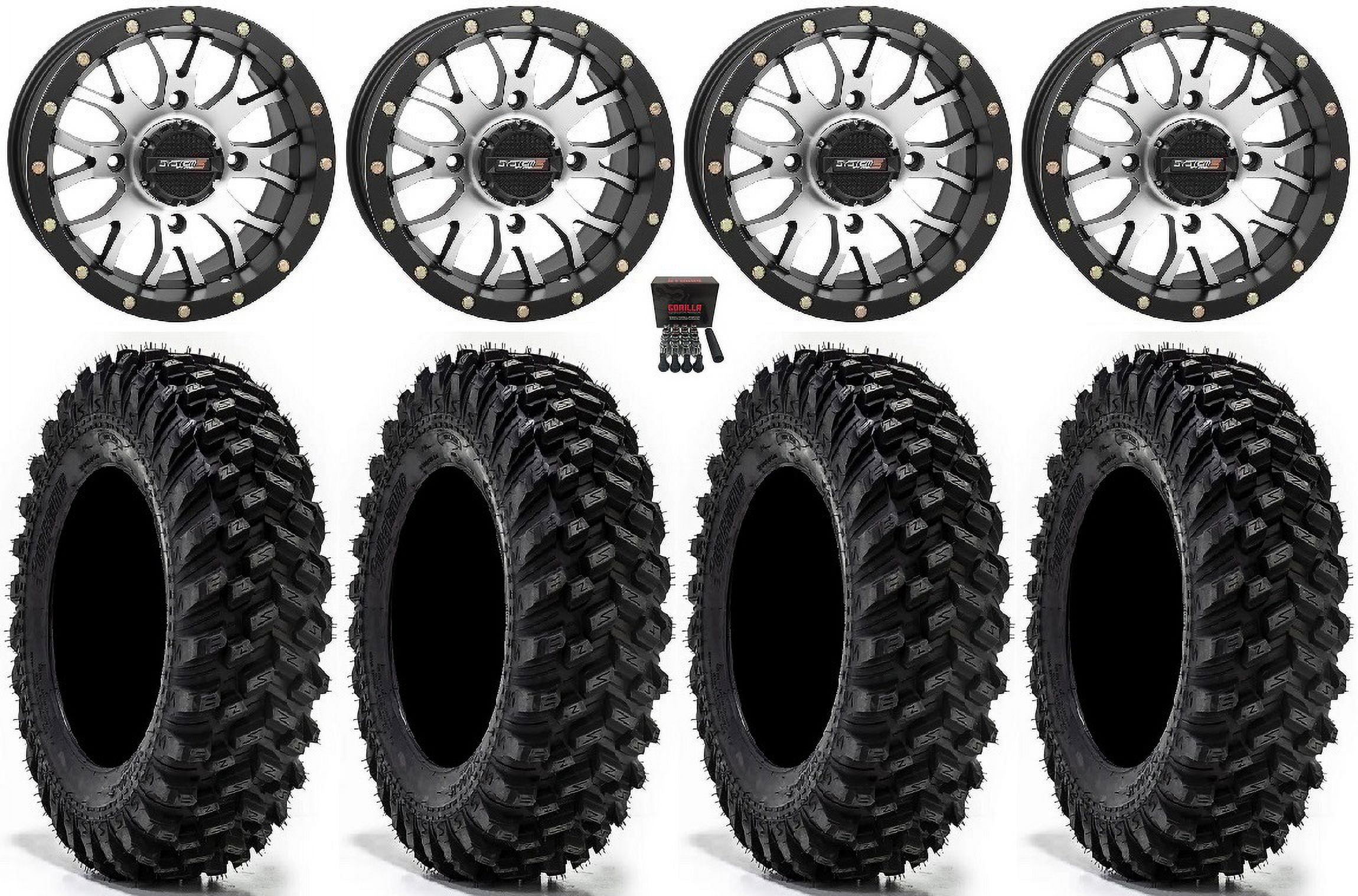 System 3 ST-3 14" Wheels Machined 32" Warrior XT Sticky Tires ...