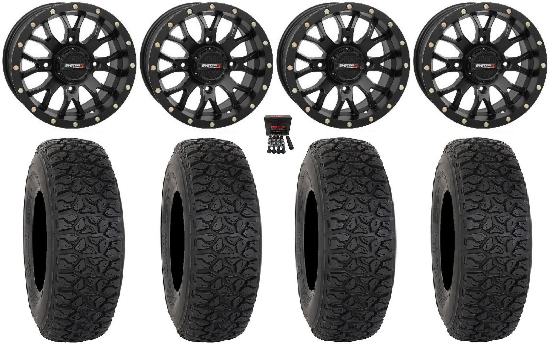 System 3 ST-3 15" Wheels Black 32" DX440 Tires Polaris RZR XP 1000 ...