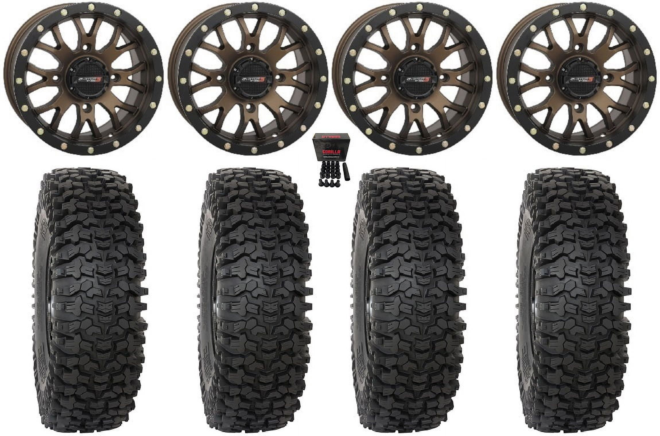 System 3 ST-3 15" Wheels Bronze 35" RC500 Tires Can-Am Maverick X3 ...