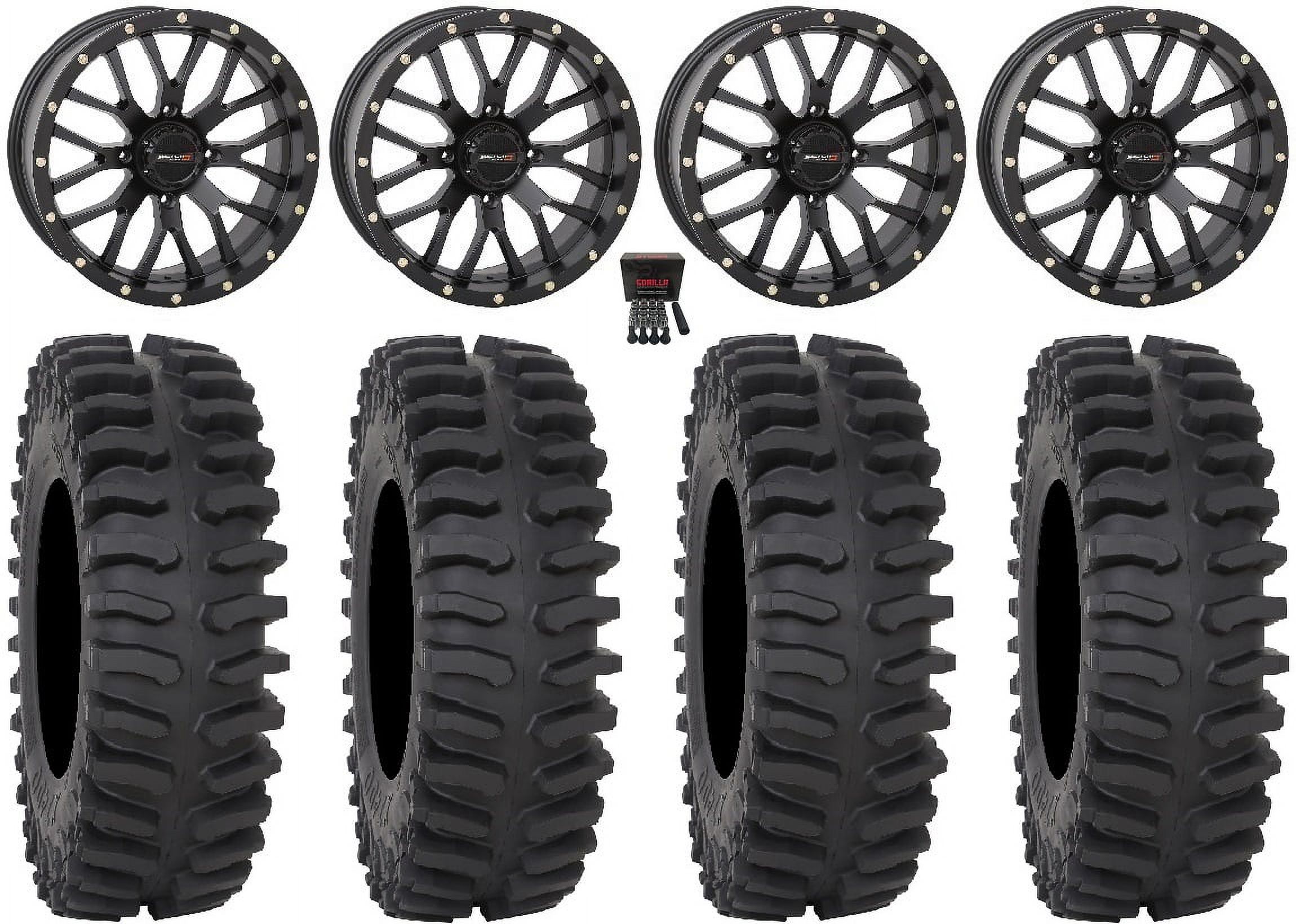 System 3 ST-3 18" Wheels Black 35" XT400 Tires Can-Am Commander ...