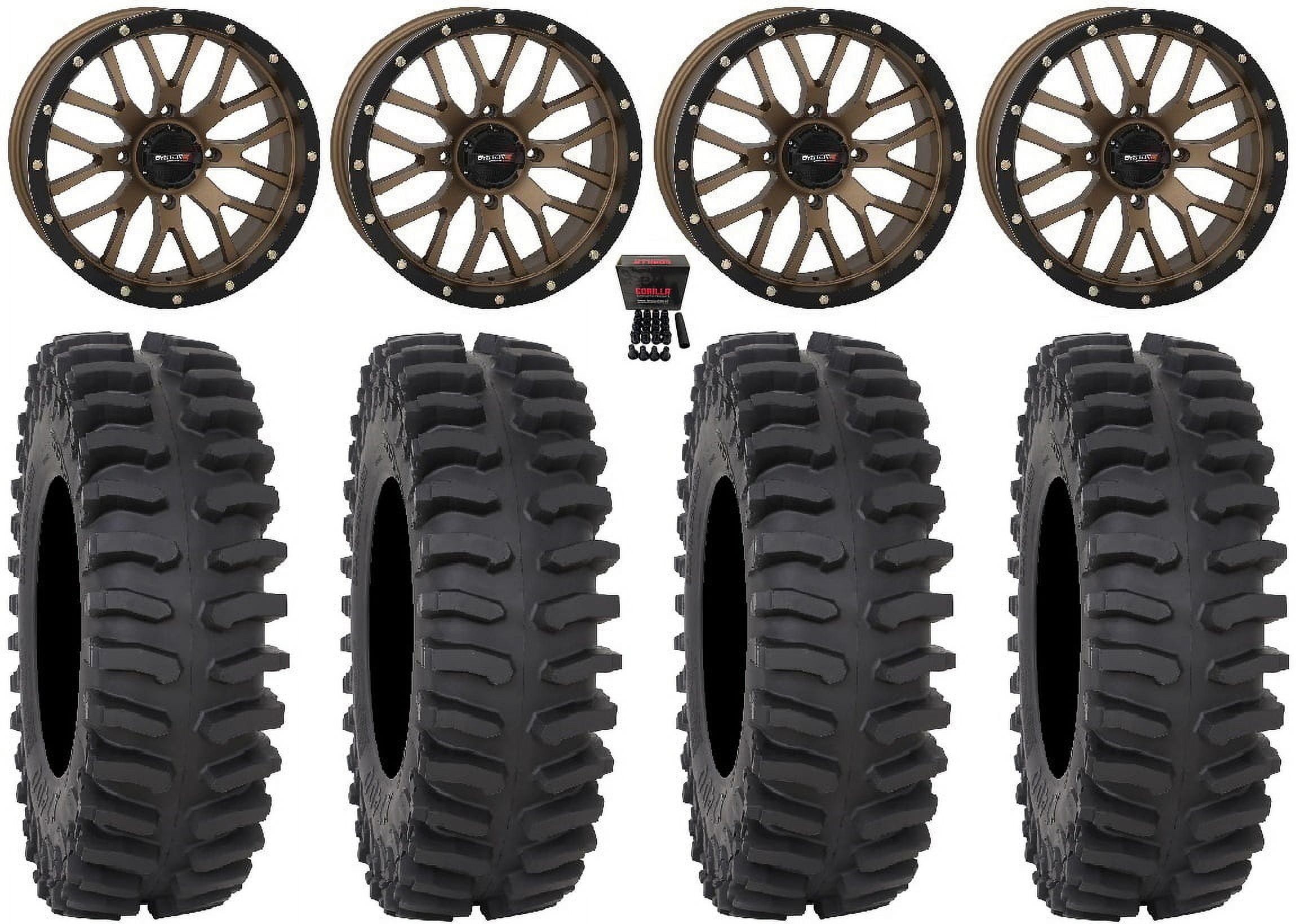 System 3 ST-3 18" Wheels Bronze 37" XT400 Tires Can-Am Maverick X3 ...