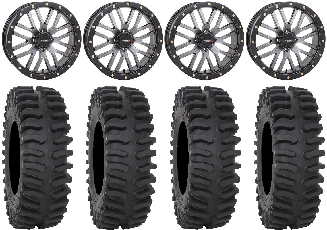 System 3 ST-3 20" Wheels Gunmetal 33" XT400 Tires Can-Am Commander ...