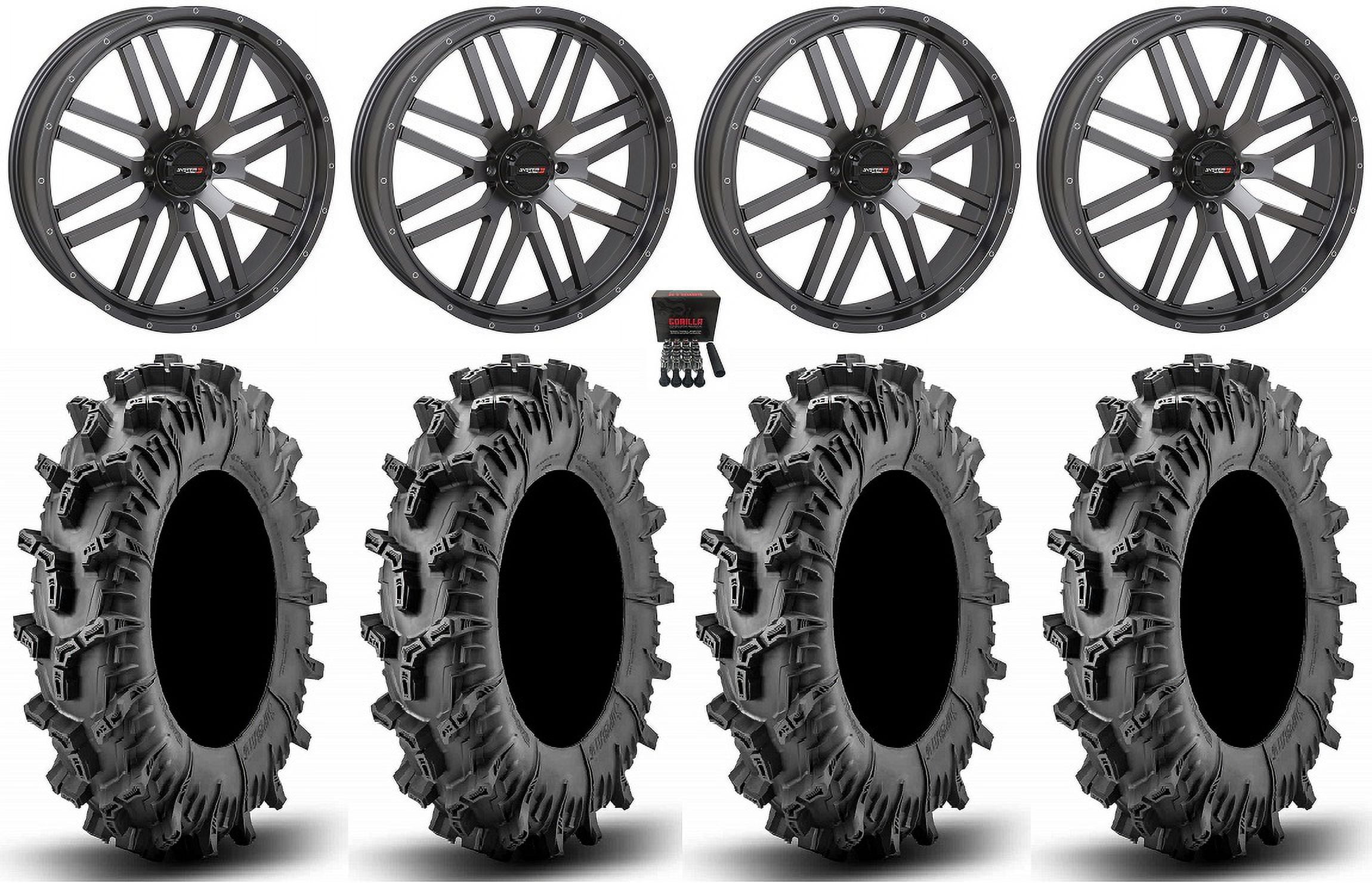System 3 ST-3 22" Wheels Gunmetal 35" Terminator Max Tires Can-Am ...