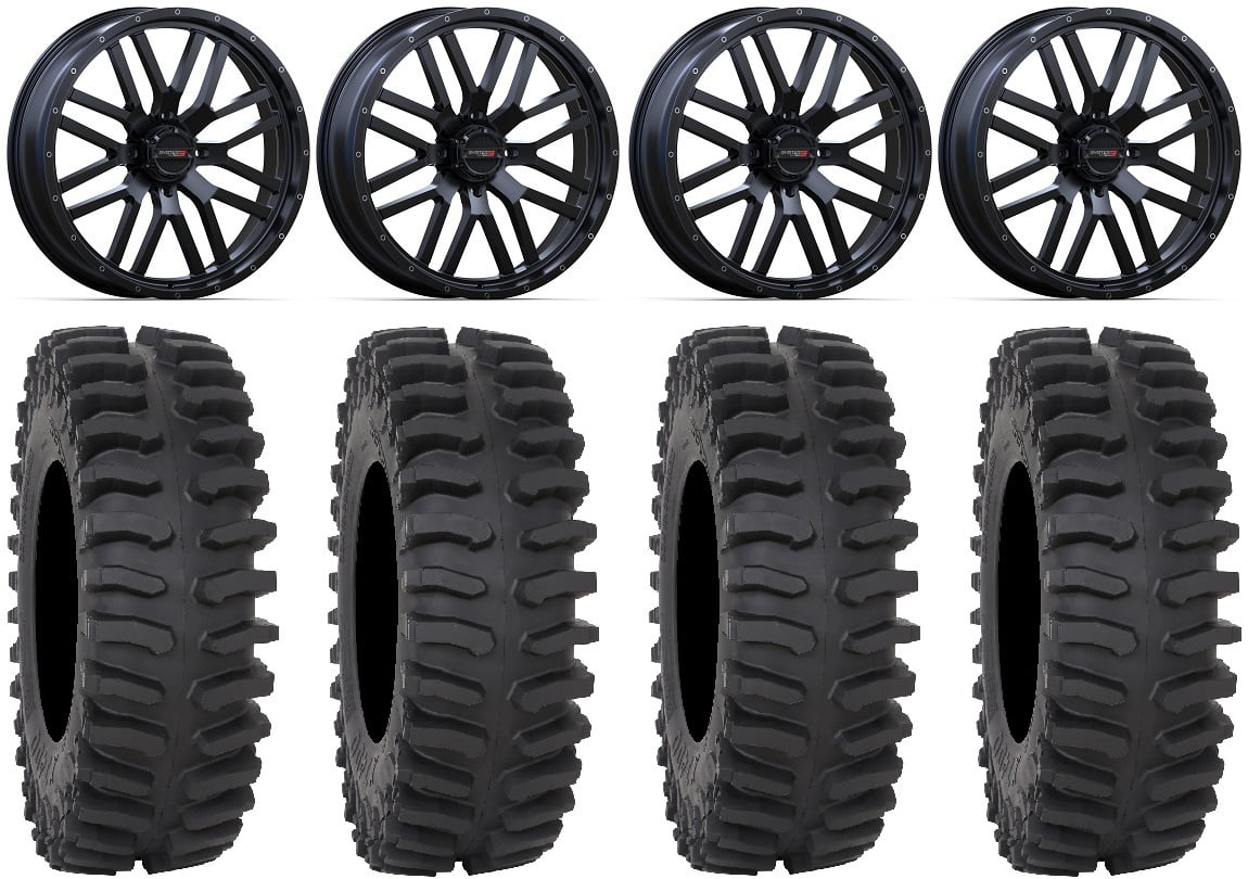 System 3 ST-3 24" Wheels Black 40" XT400 Tires Sportsman RZR Ranger ...