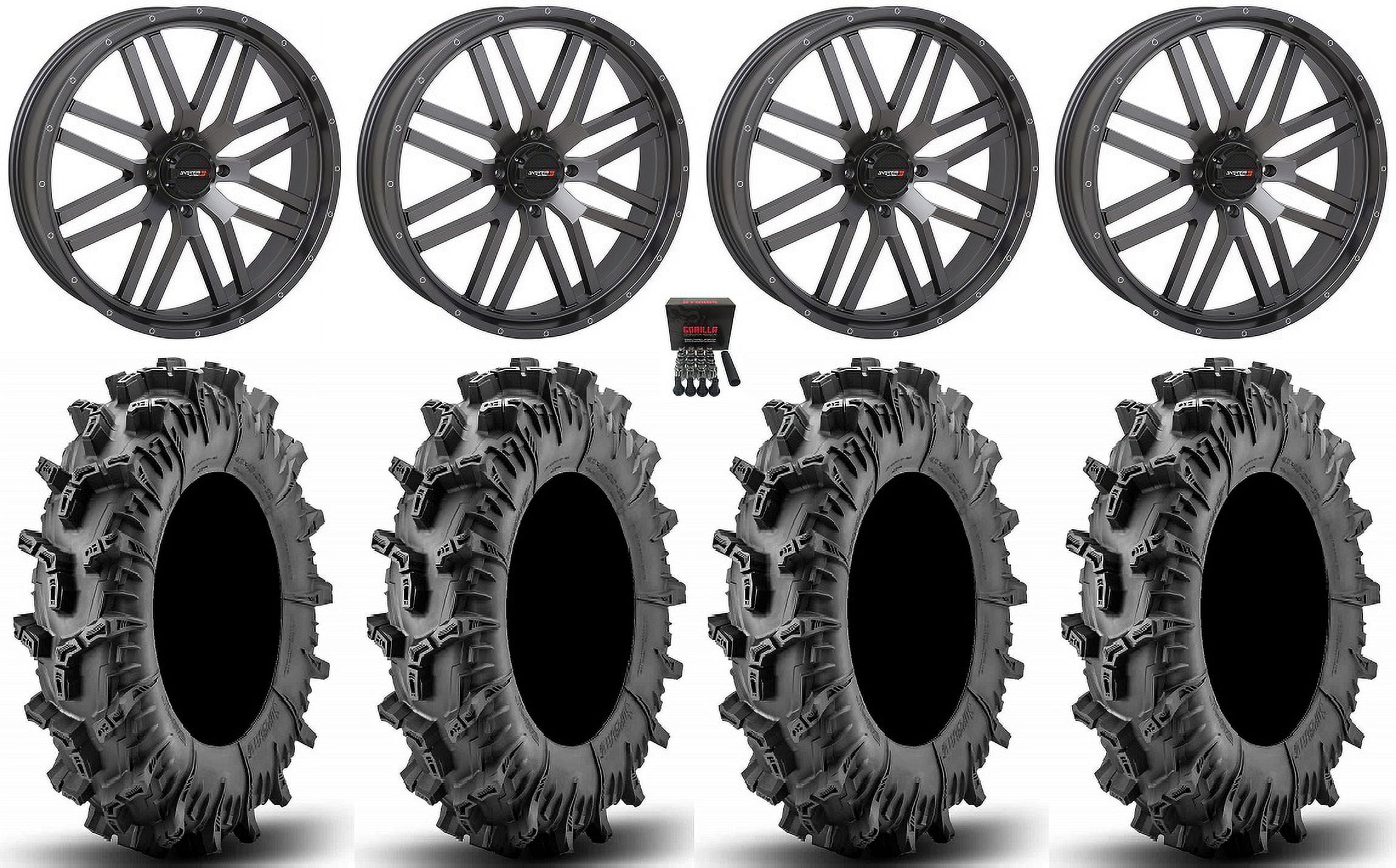 System 3 ST-3 24" Wheels Gunmetal 38" Terminator Max Tires Can-Am ...