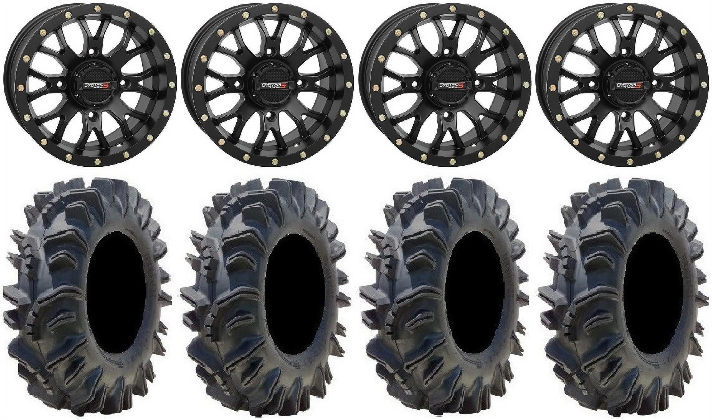 System 3 ST-3 Black 14" Wheels 28" Terminator Tires Yamaha Viking ...