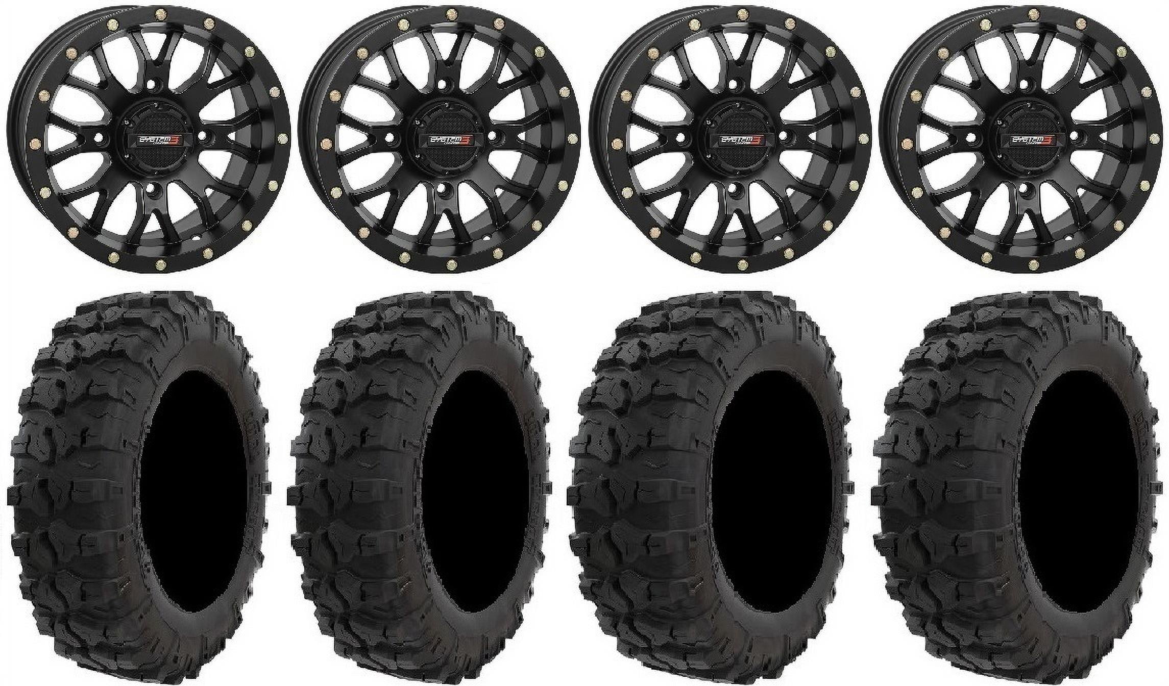 System 3 ST-3 Black 14" Wheels 29" Dual Threat Tires Yamaha Viking ...