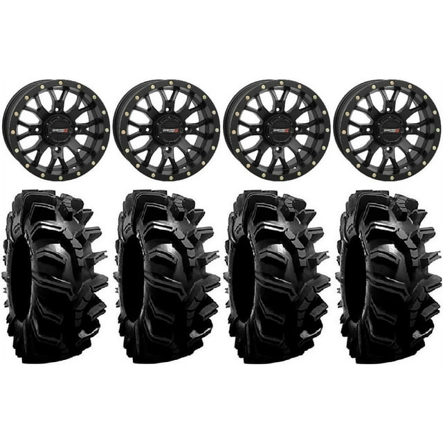 System 3 ST-3 Black 14" Wheels 32" BogMax Tires Yamaha Viking Wolverine ...