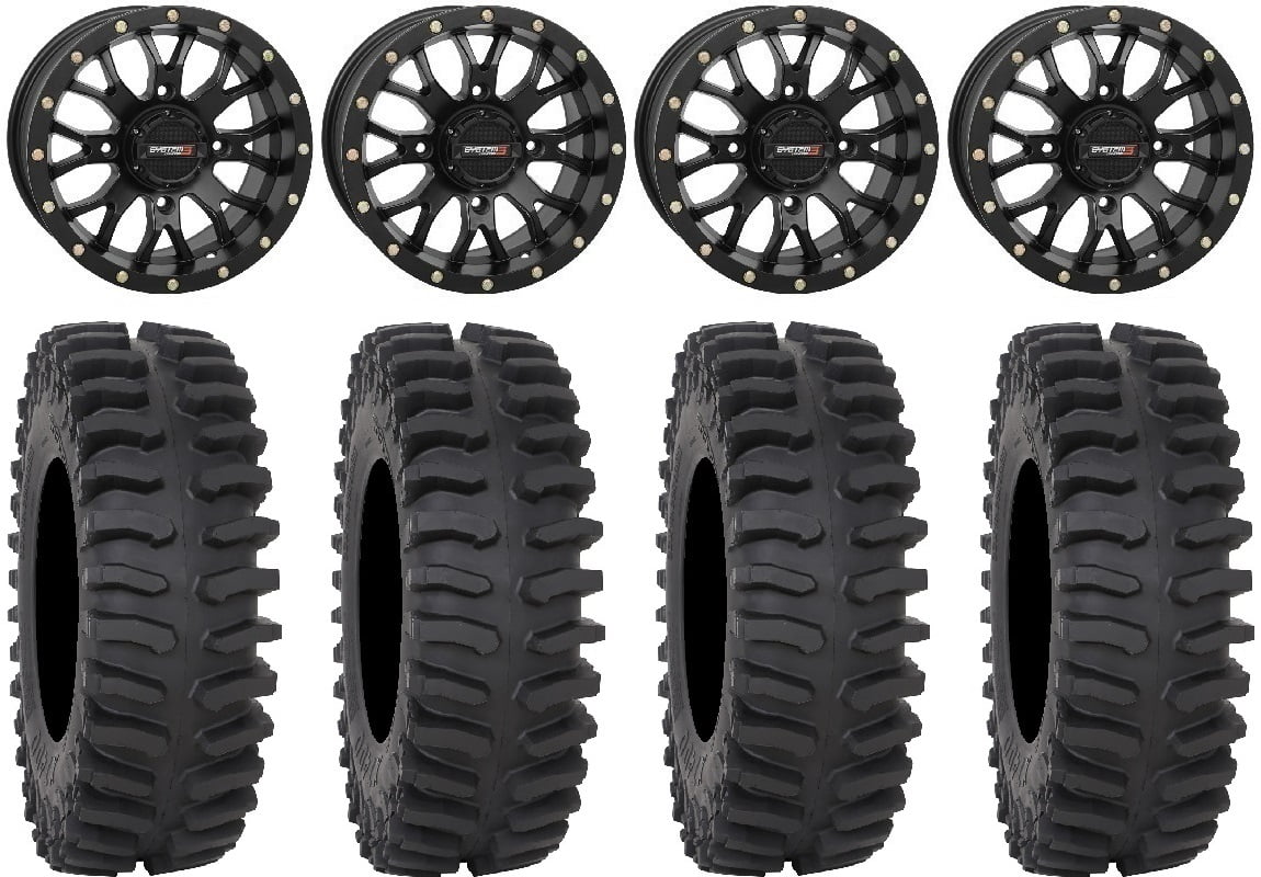 System 3 ST-3 Black 14" Wheels 32" XT400 Tires Yamaha Viking Wolverine ...