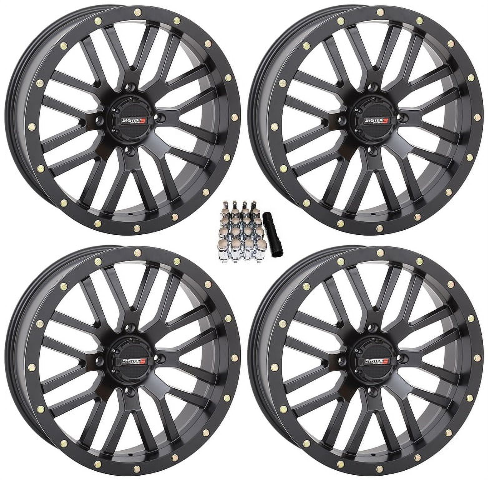 System 3 ST-3 Black UTV Wheels 20" Kawasaki Mule Pro FXT - Walmart.com