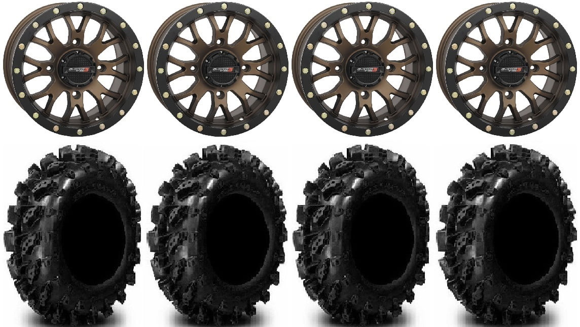 System 3 ST-3 Bronze 14" Wheels 29.5" Swamp Lite Tires Yamaha Viking ...