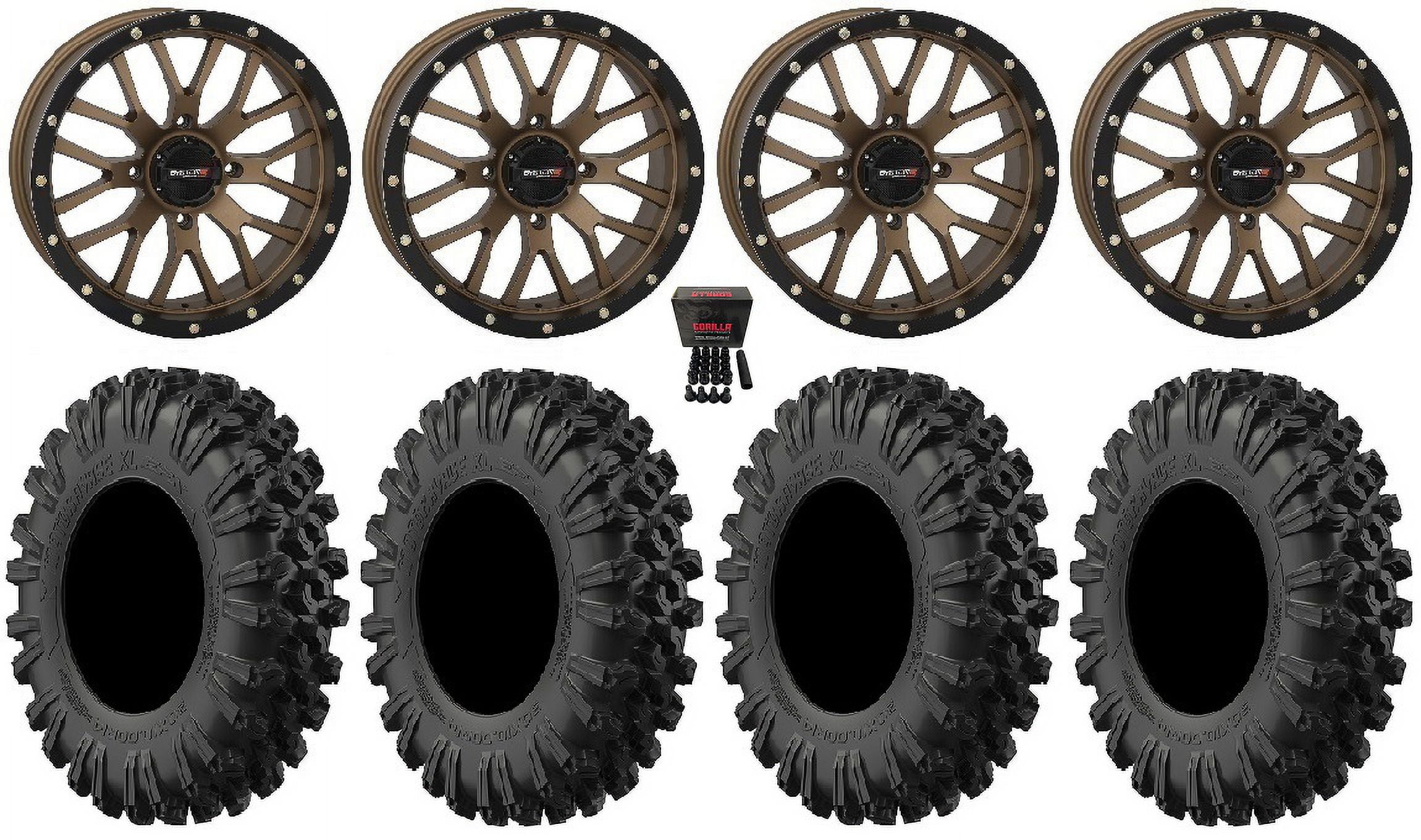 System 3 ST-3 Bronze 18" Wheels 40" MotoRavage XL Tires Kawasaki Teryx ...