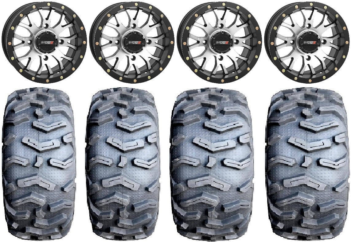 System 3 ST-3 Machined 14" Wheels 26" MotoForce Tires Yamaha Viking ...