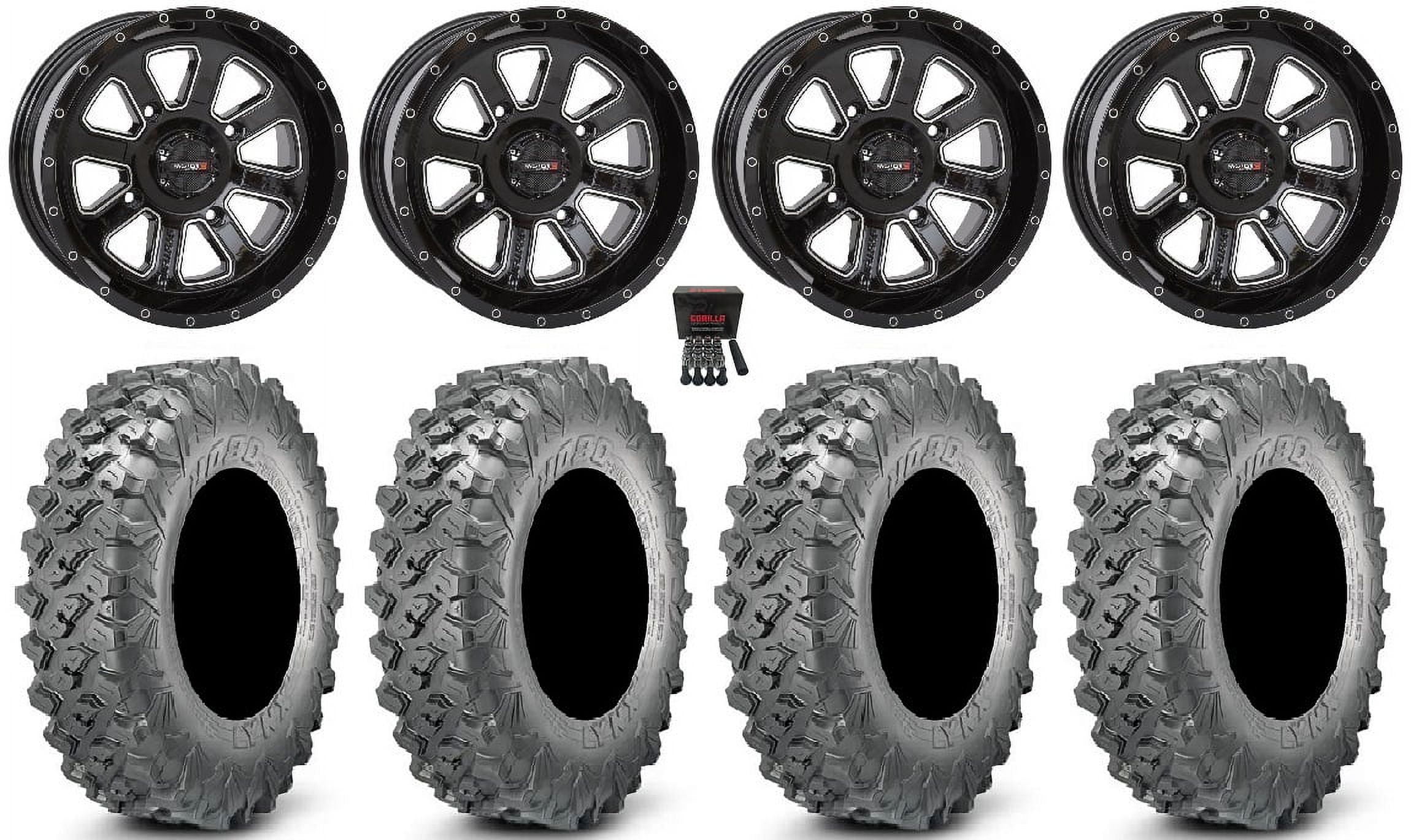 System 3 ST-4 14" Wheels Black 30" Lynx SXS Tires Yamaha Viking ...