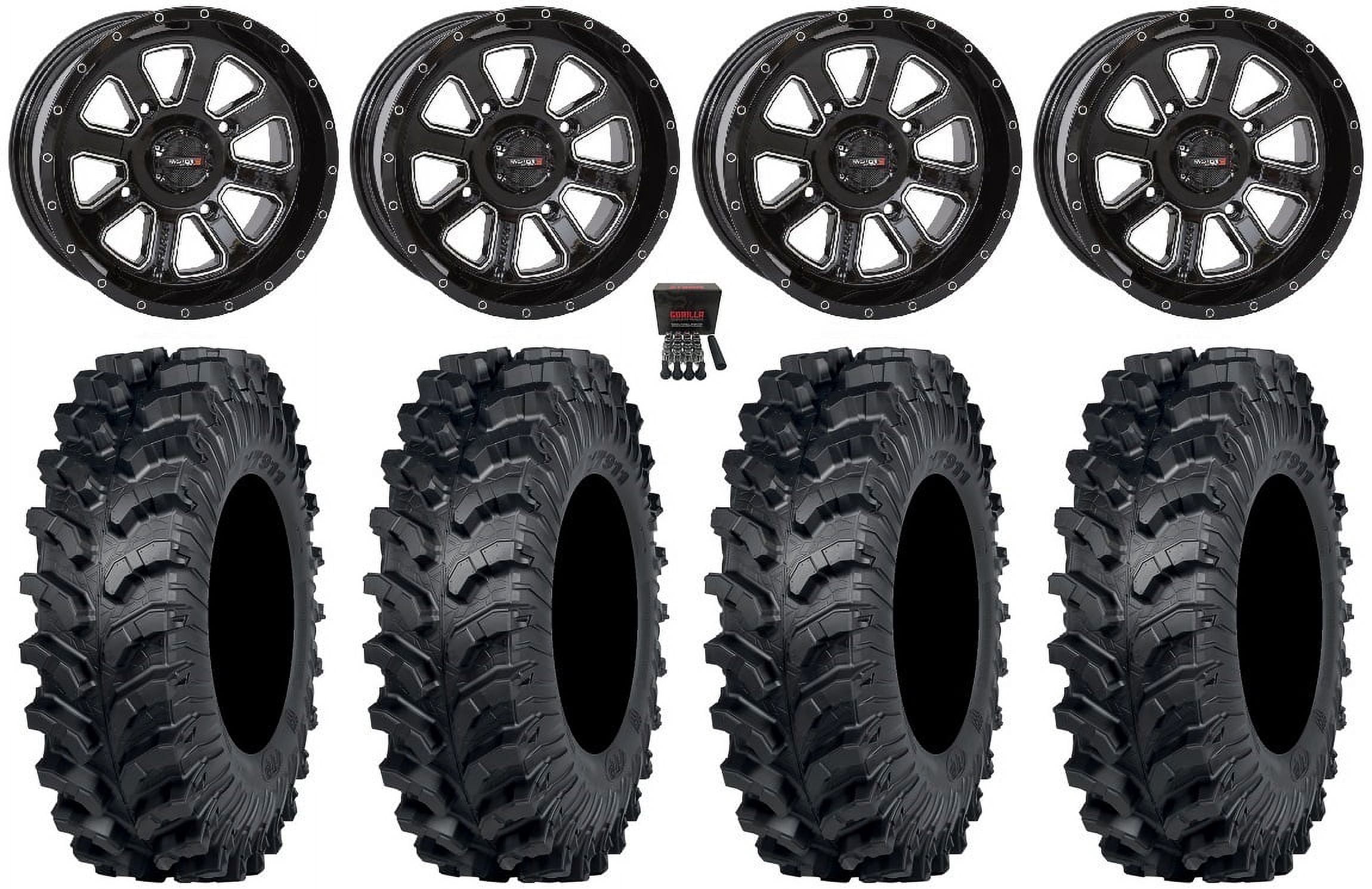 System 3 ST-4 14" Wheels Black 32" MT911 Tires Yamaha Viking Wolverine ...