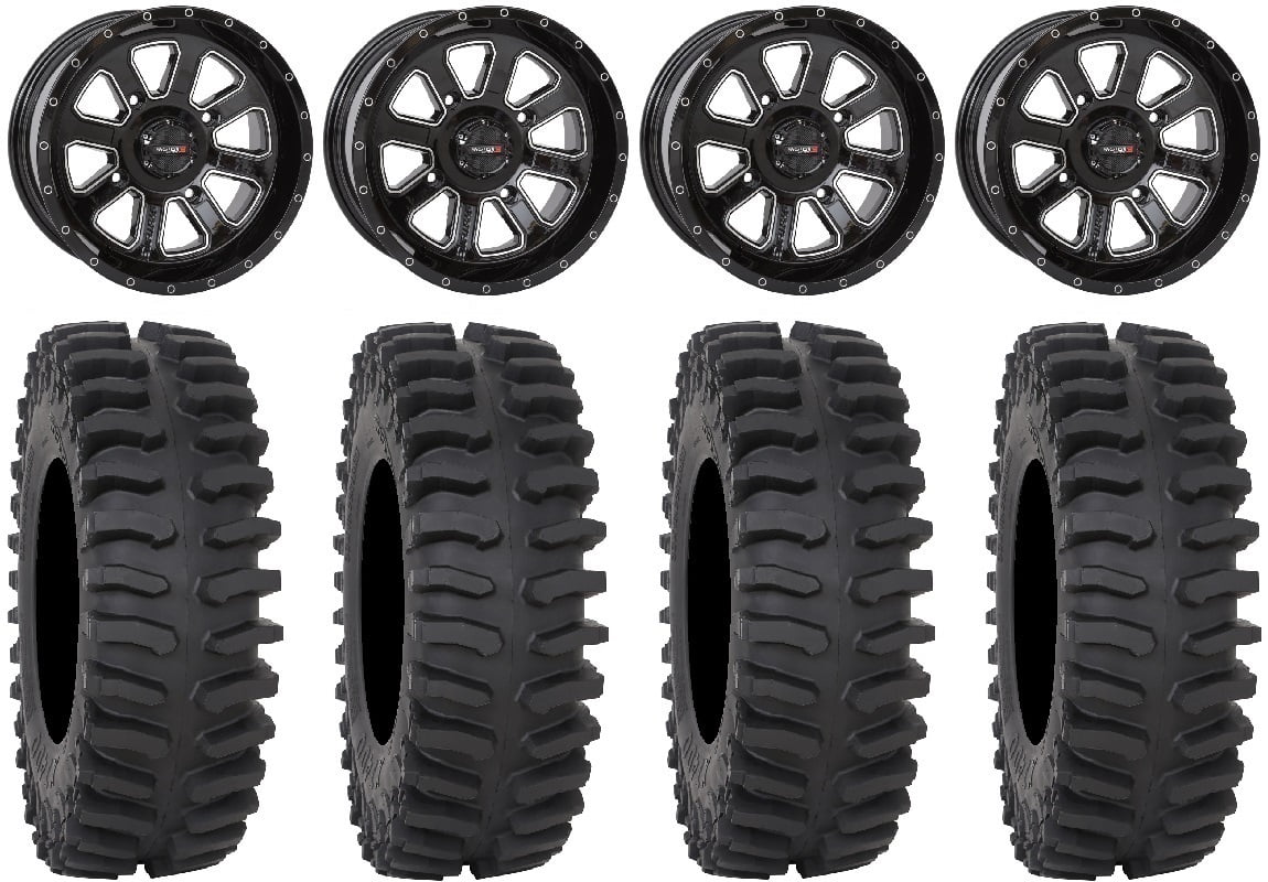 System 3 ST-4 Black 14" Wheels 27" XT400 Tires Can-Am Commander ...