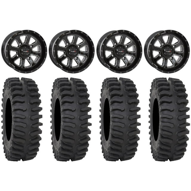 System 3 ST-4 Black 14" Wheels 27" XT400 Tires Can-Am Commander ...