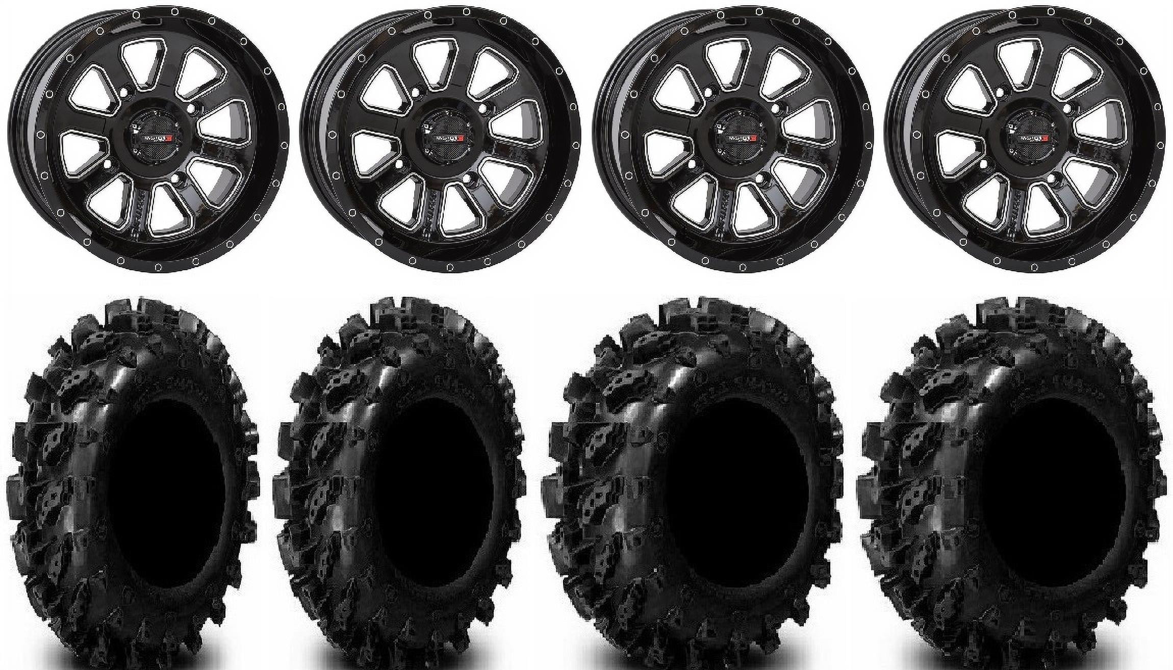 System 3 ST-4 Black 14" Wheels 29.5" Swamp Lite Tires Yamaha Viking ...