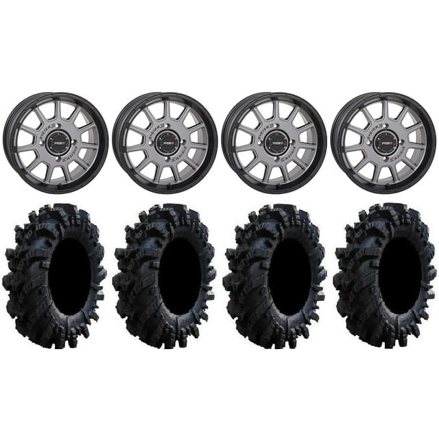 System 3 ST-5 14" Wheels Gunmetal 32" Intimidator Tires Can-Am Maverick ...