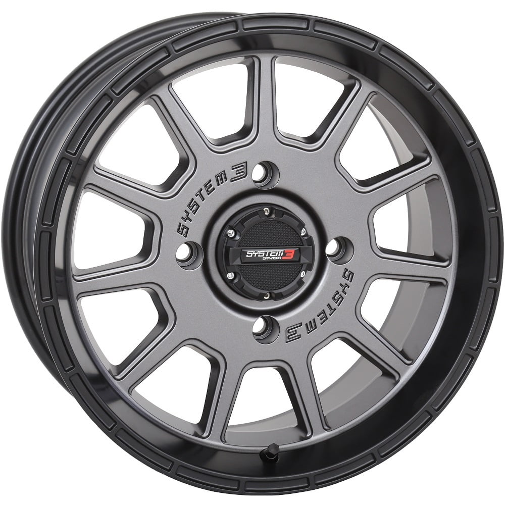 System 3 ST-5 15x10 Wide ATV/UTV Wheel - Gunmetal (4/137) 5+5 [15S3 ...