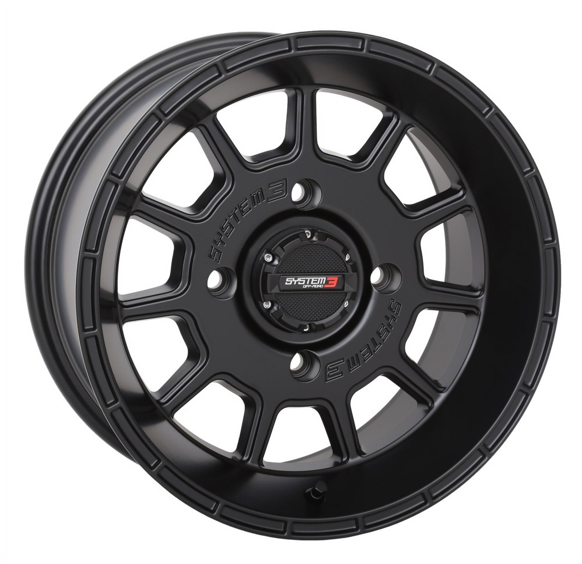 System 3 ST-5 15x10 Wide ATV/UTV Wheel - Matte Black (4/137) 5+5 [15S3 ...