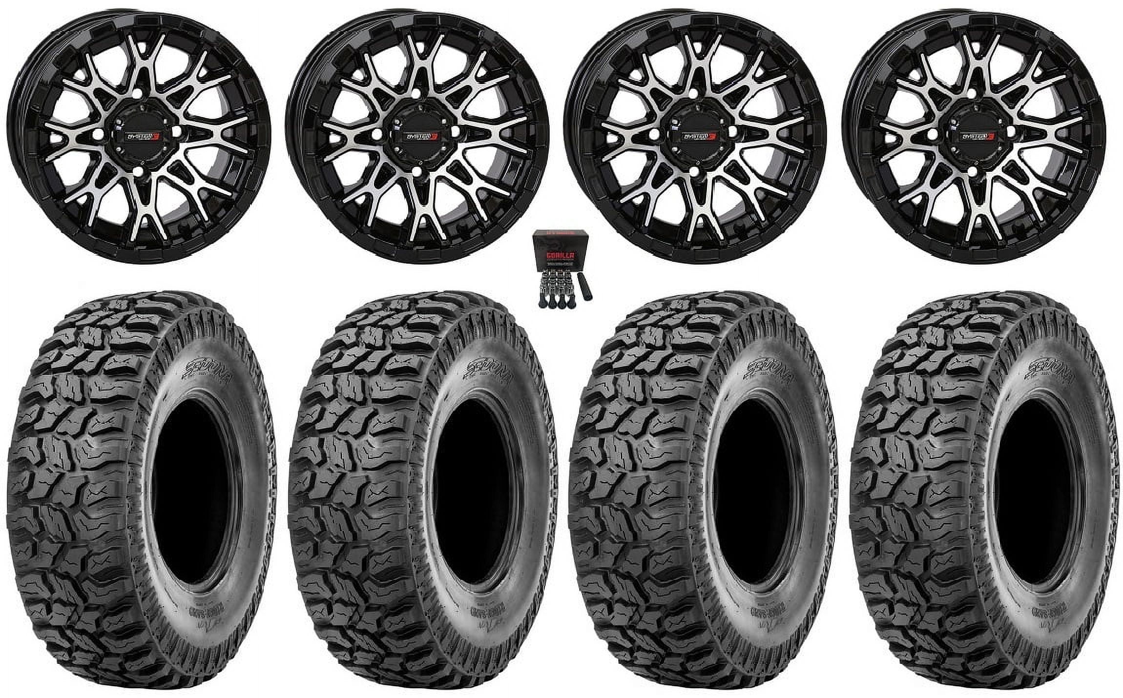 System 3 ST-6 12" Wheels Black 25" Ridge Saw 2.0 Tires Honda Foreman ...