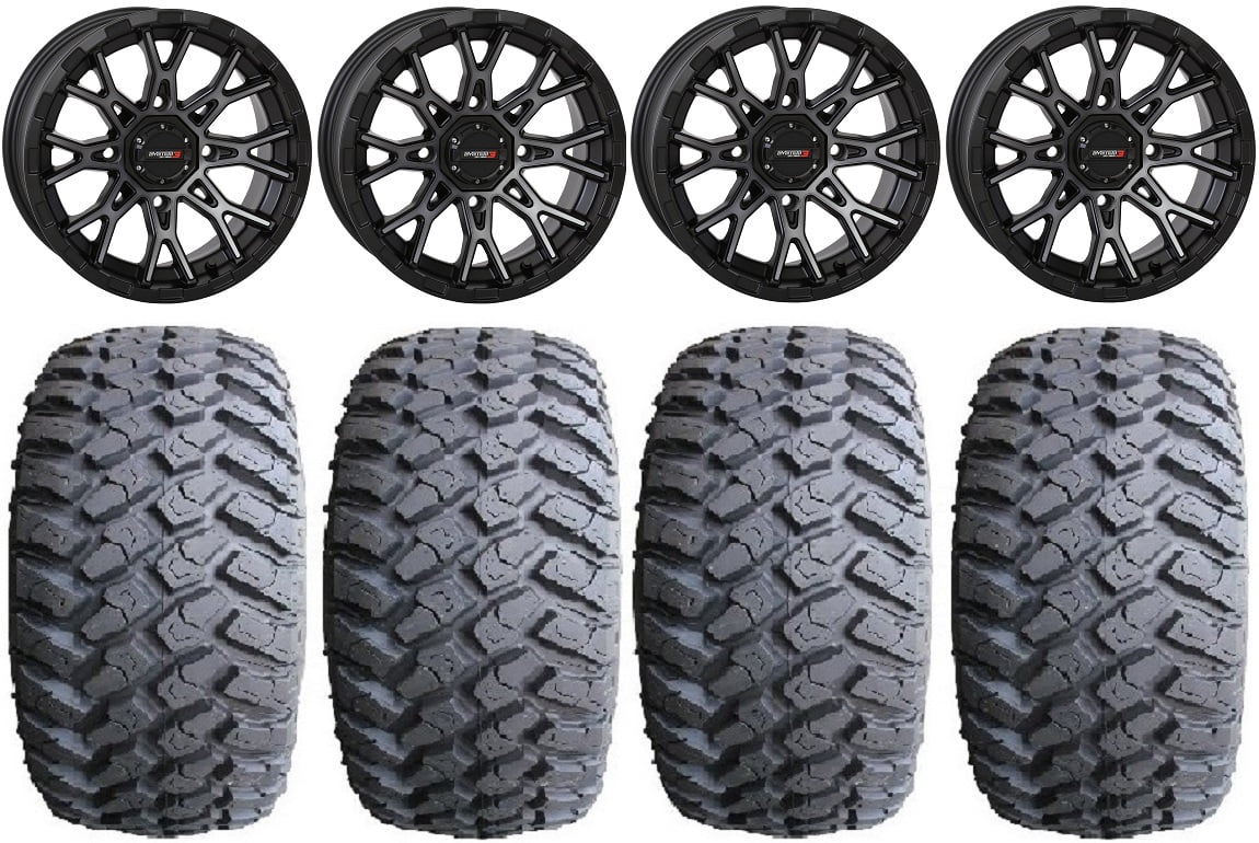 System 3 ST-6 12" Wheels Dark Tint 23" Hammer Tires Polaris RZR 170 ...