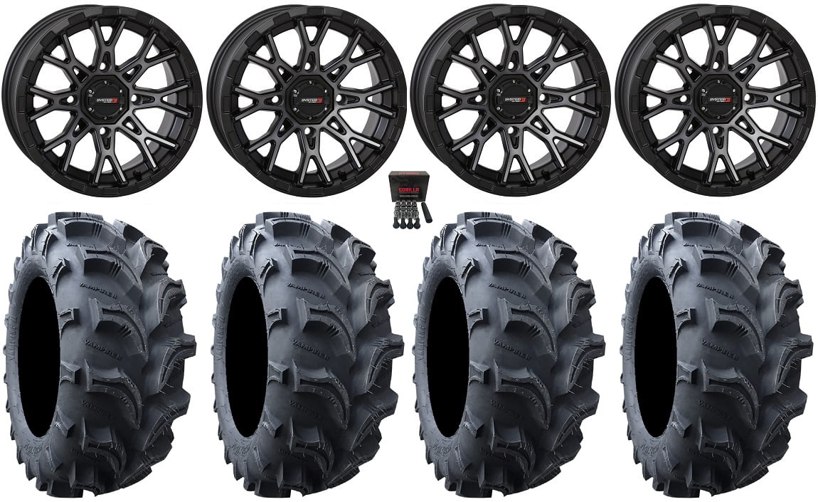 System 3 ST-6 12" Wheels Dark Tint 25" Vampire II Tires Honda Rincon ...