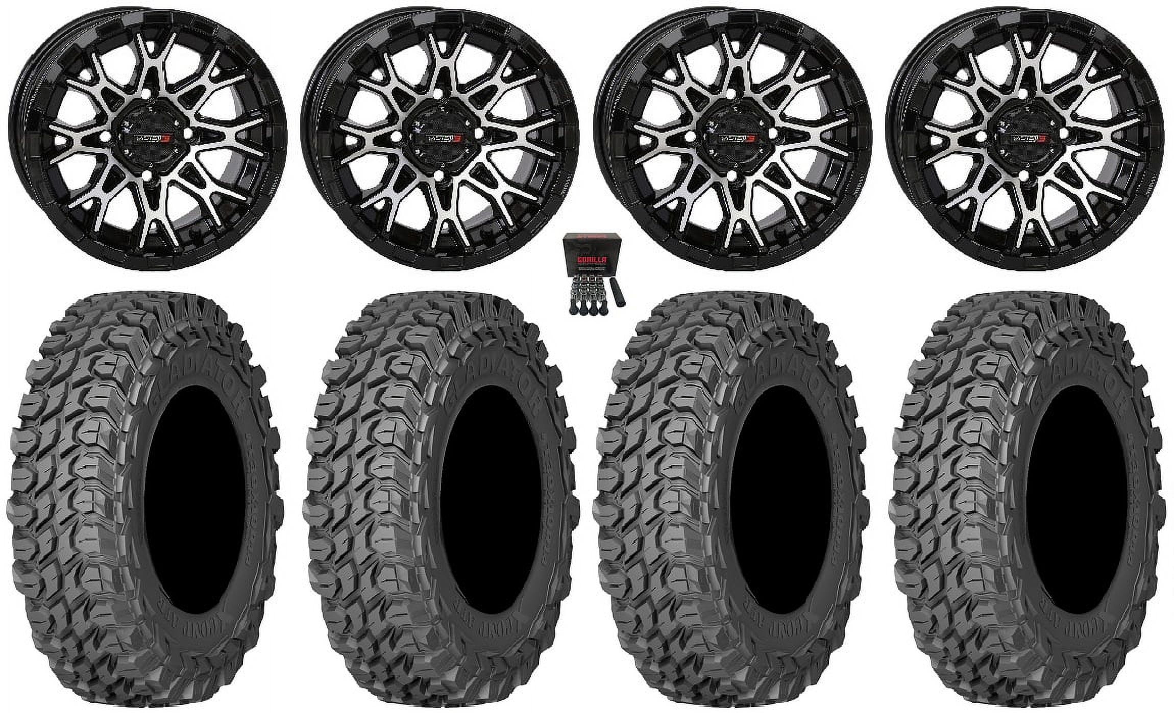 System 3 ST-6 14" Wheels Black 32" X Comp ATR Tires Sportsman RZR ...