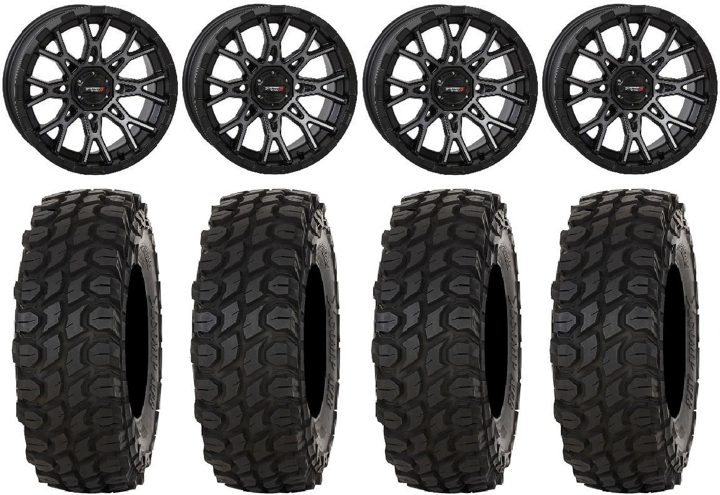 System 3 ST-6 14" Wheels Dark Tint 30" XComp ATR Tires Polaris RZR XP ...