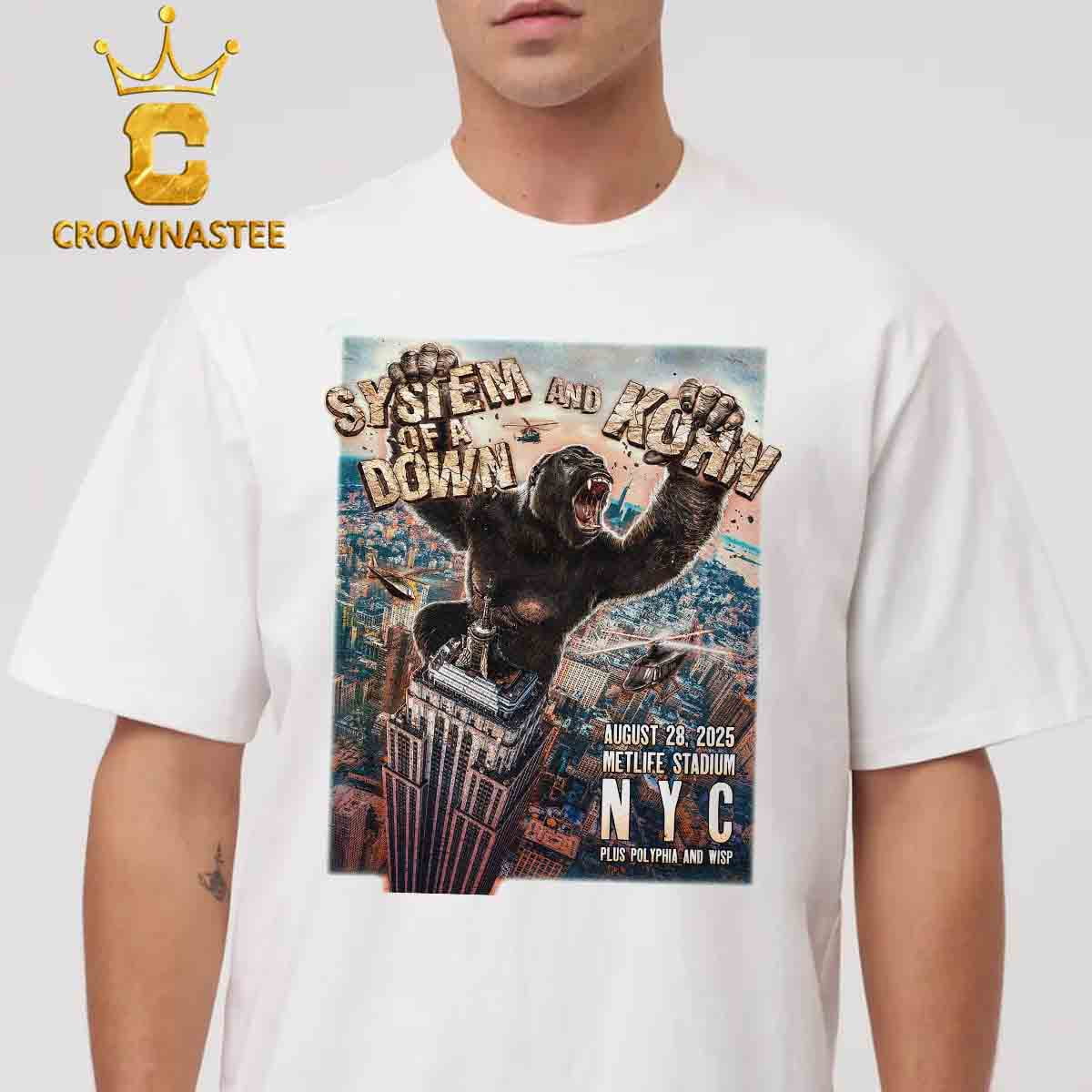 System Of A Down And Korn New York City NY 2025 MetLife Stadium On August 28th Classic T-Shirt ...