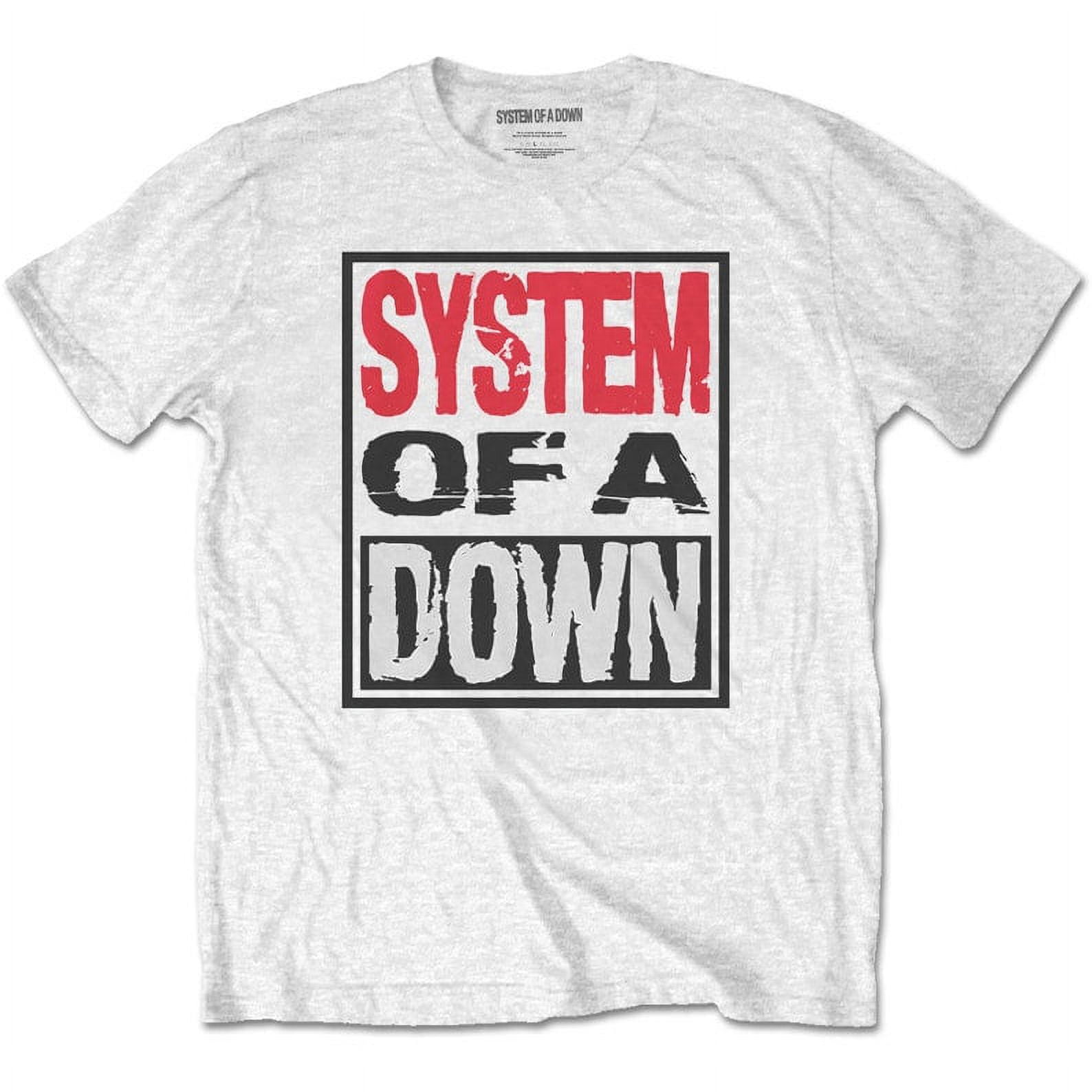 System Of A Down: Triple Stacked Logo White T-shirt (Officially ...