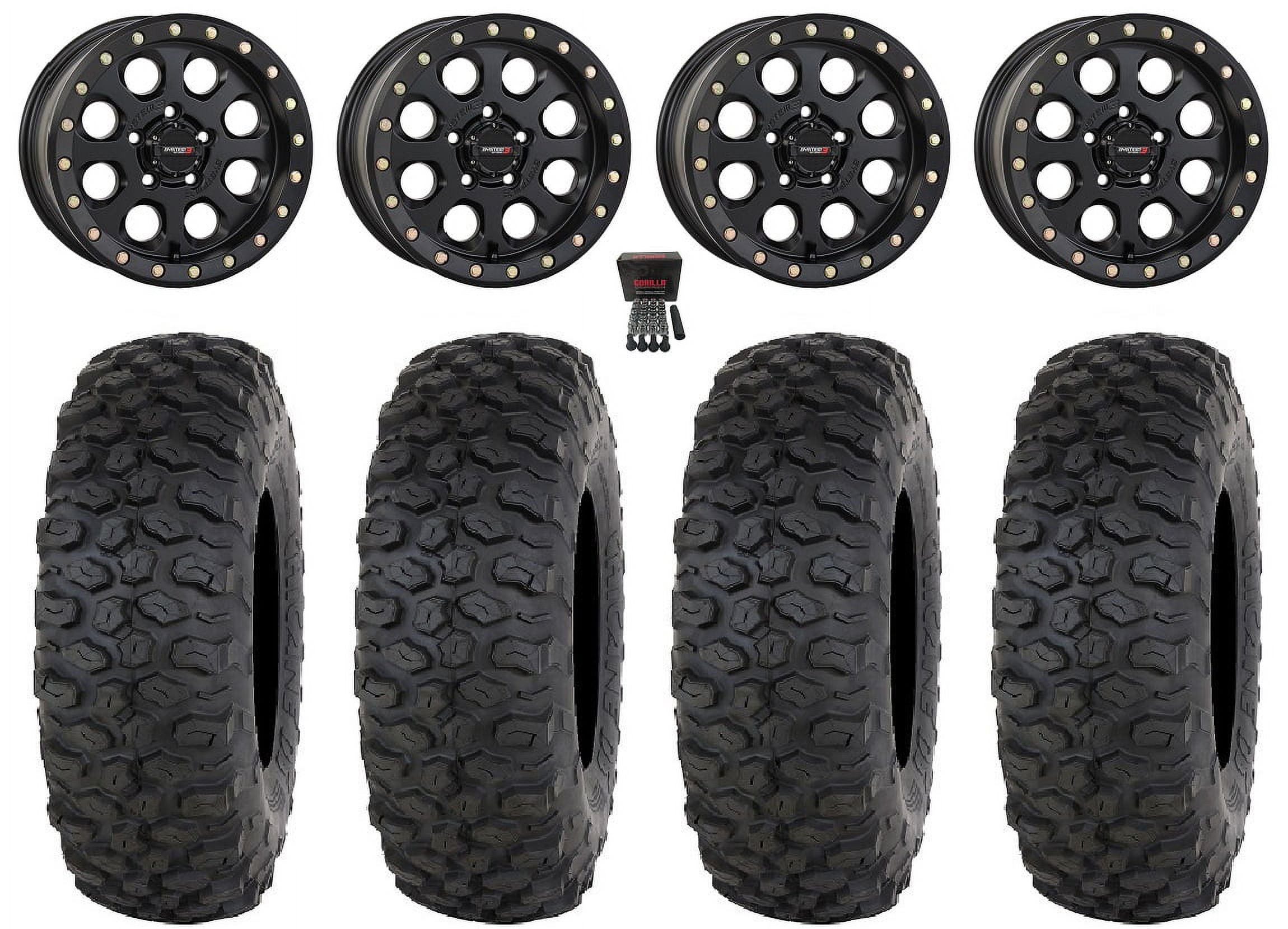 System SB-7 Bdlk 15" Wheels Bk (4+3) 33" Chicane DS Tires Polaris RZR ...